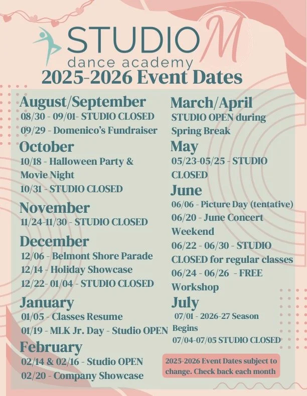 Summer and Fall Registration — Studio M Dance Academy