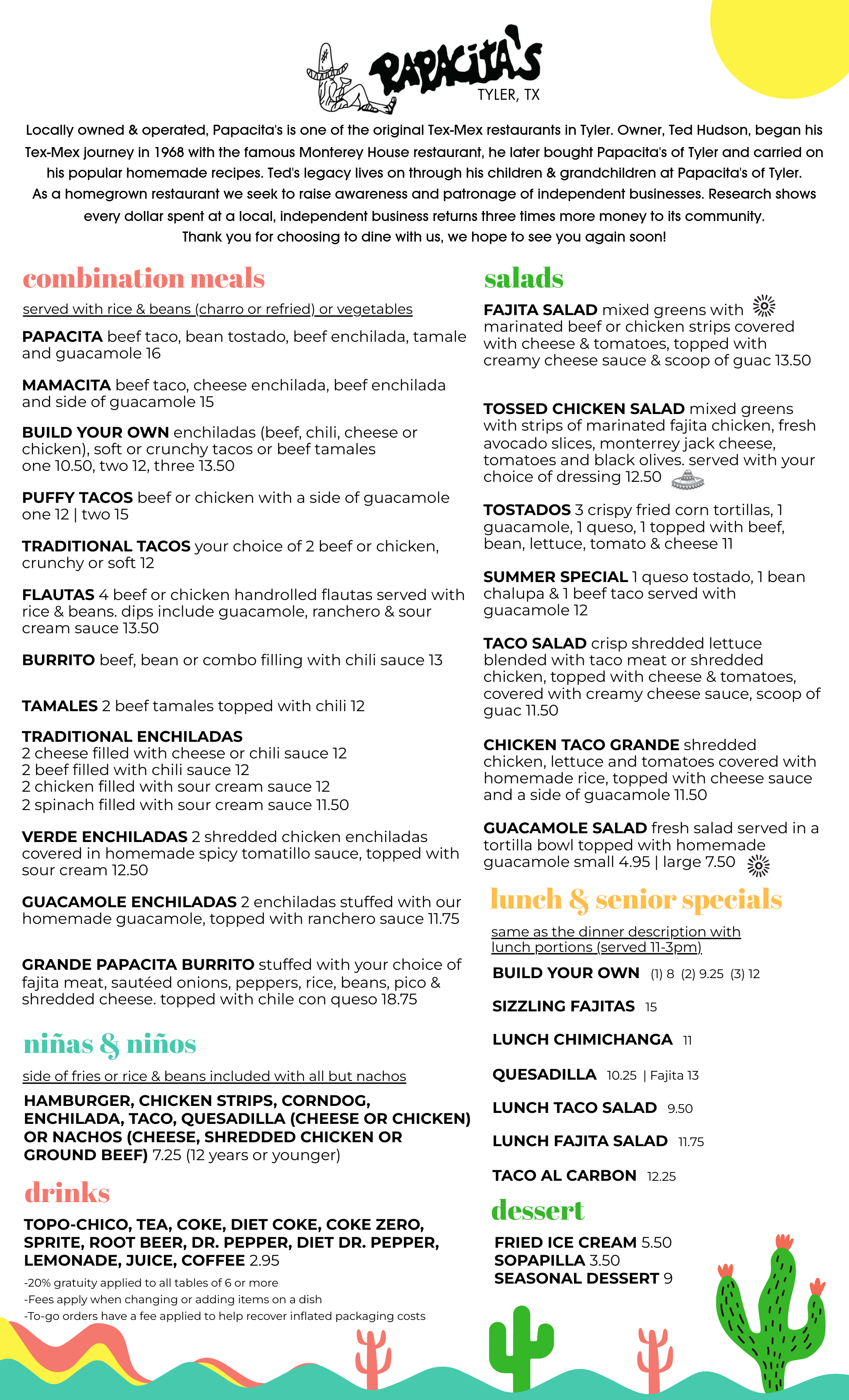 MENU — PAPACITA'S