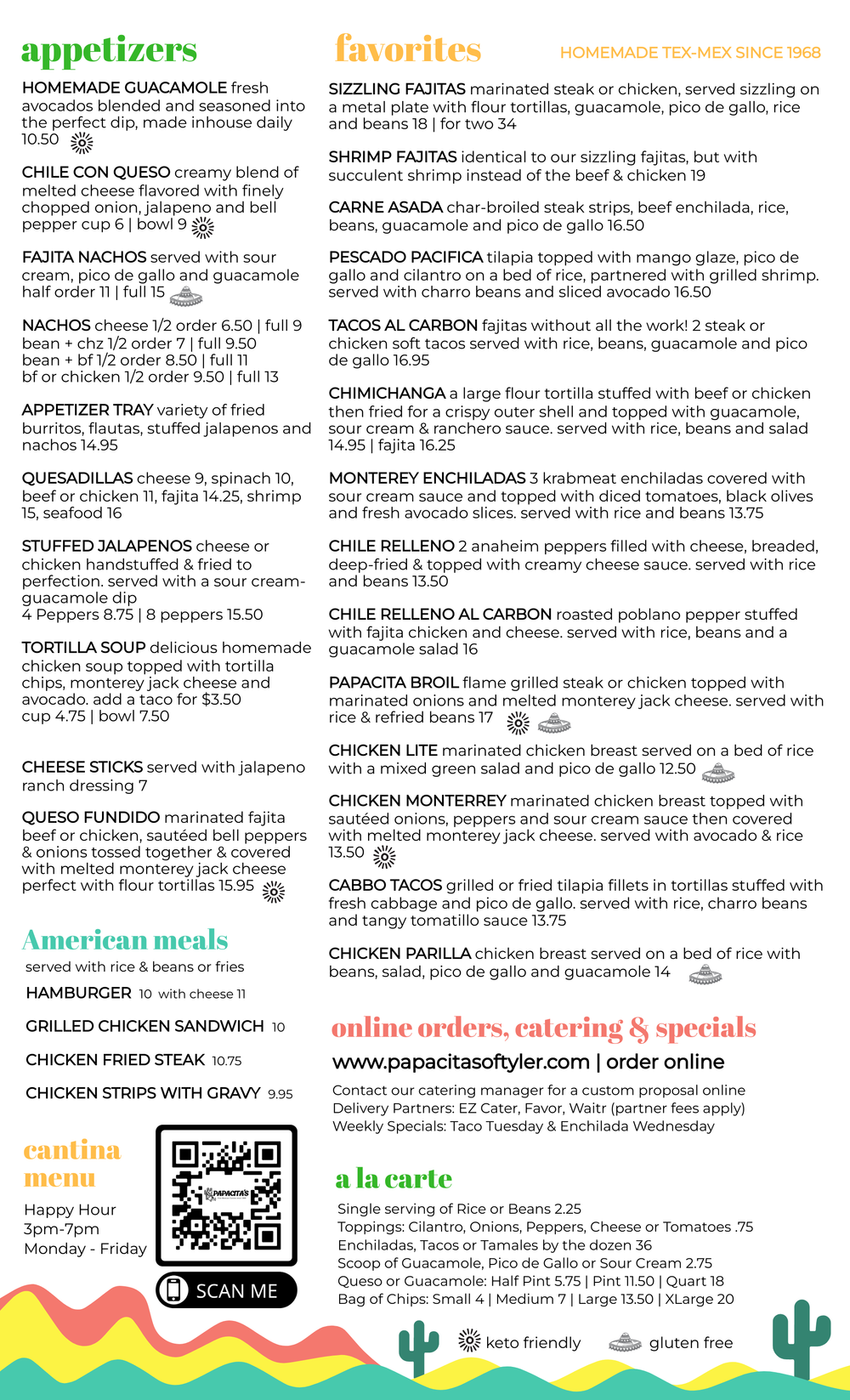 MENU — PAPACITA'S