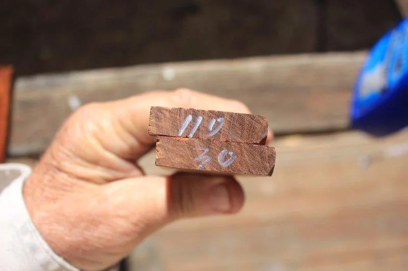 Ringed Gidgee knife scale 110 195x40x20 — The Timber Joint