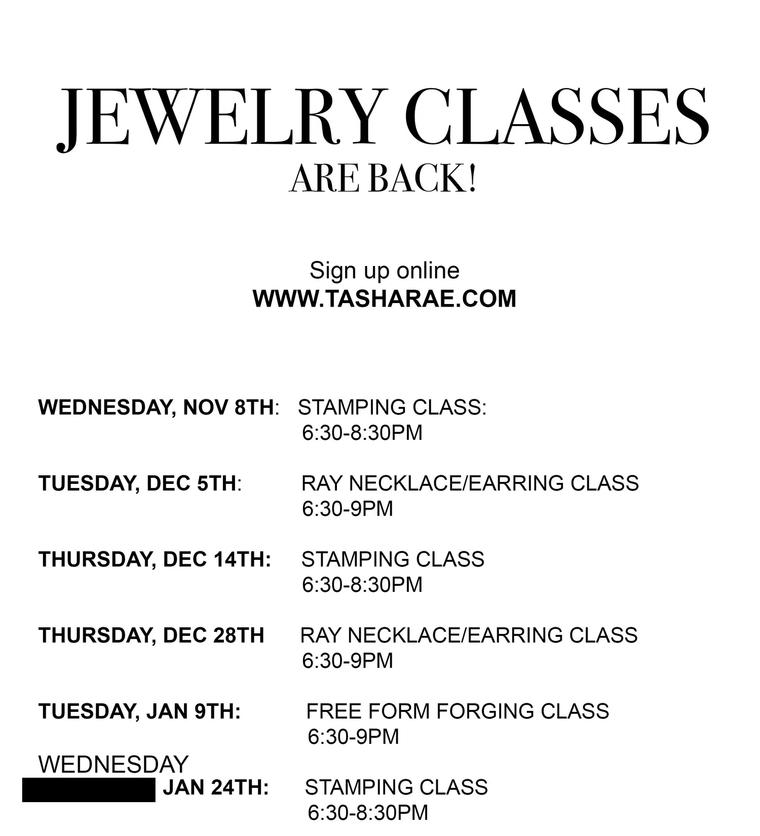 Jewelry Classes — Tasha Rae Jewelry