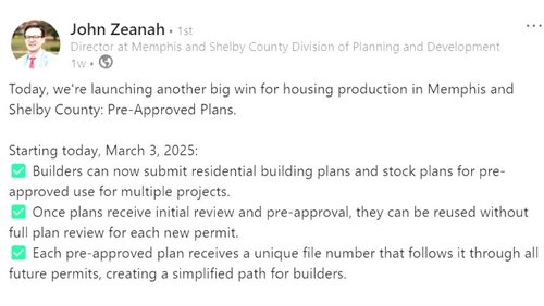 Memphis Leads the Way with Preapproved Plans for Housing