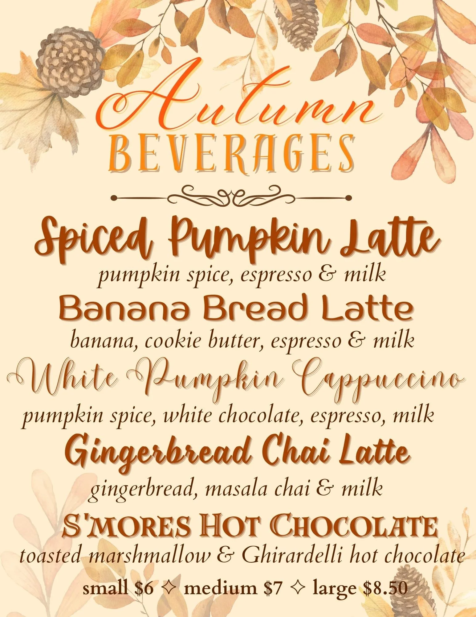 Beverages Menu