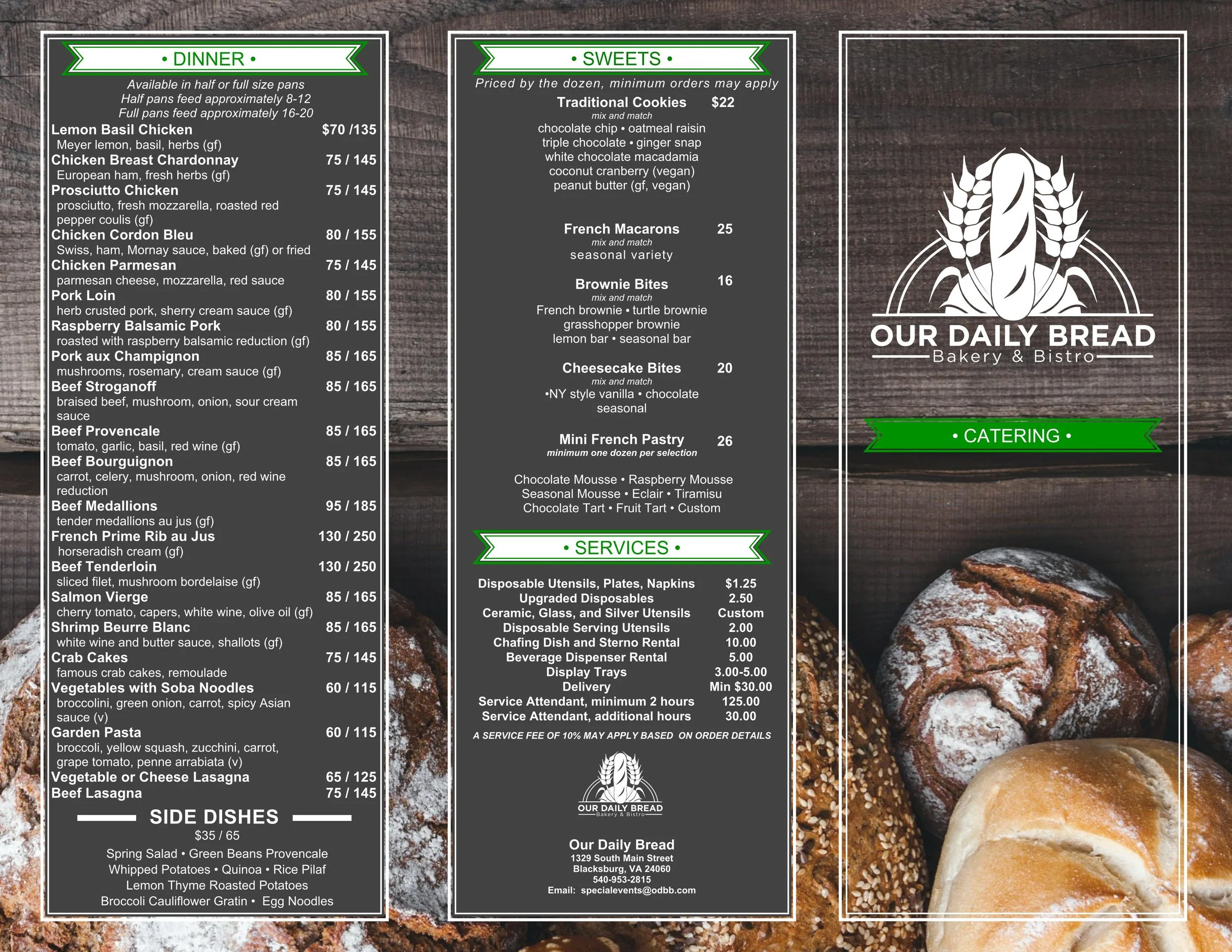 Catering — Our Daily Bread Bakery & Bistro
