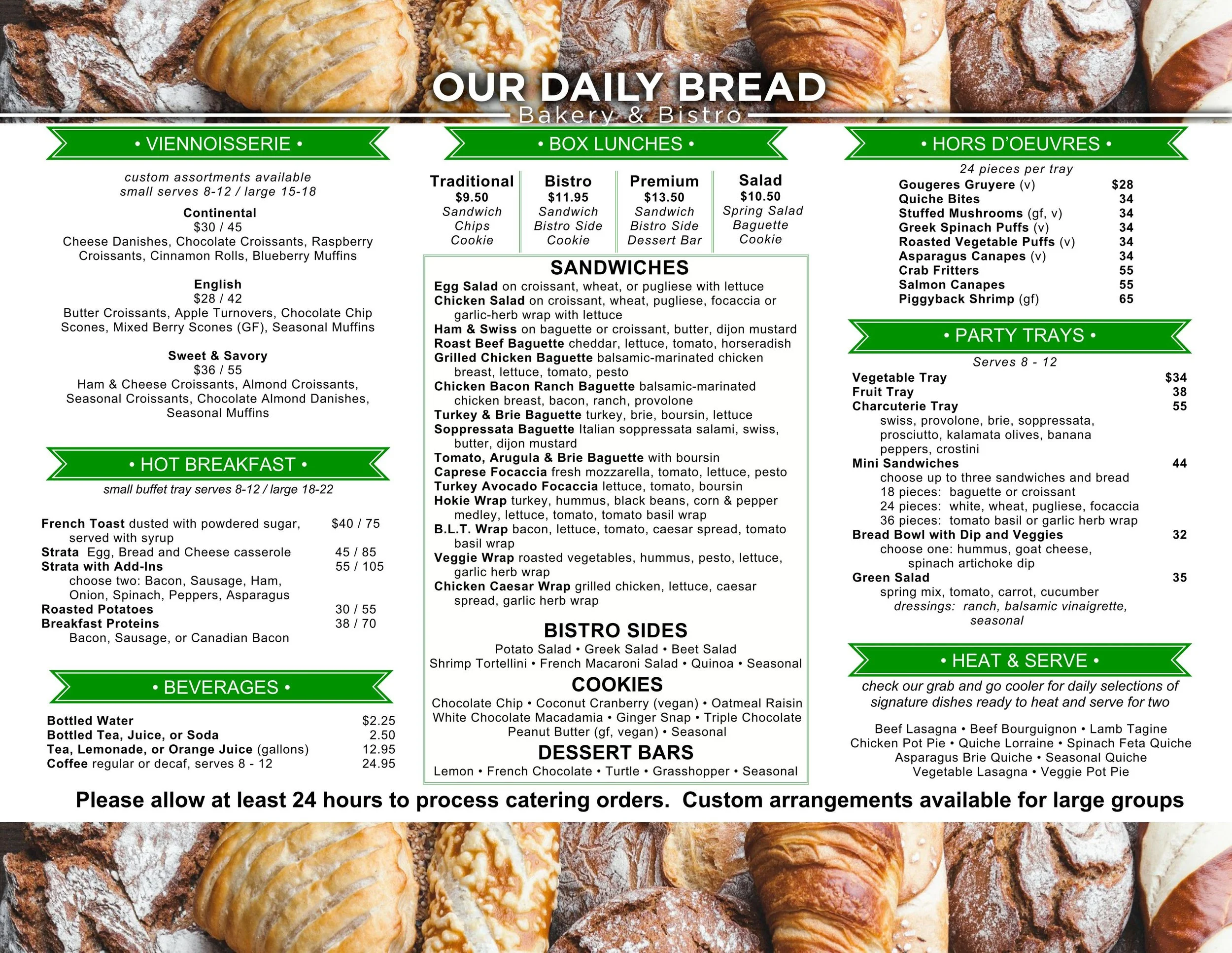 Catering — Our Daily Bread Bakery & Bistro