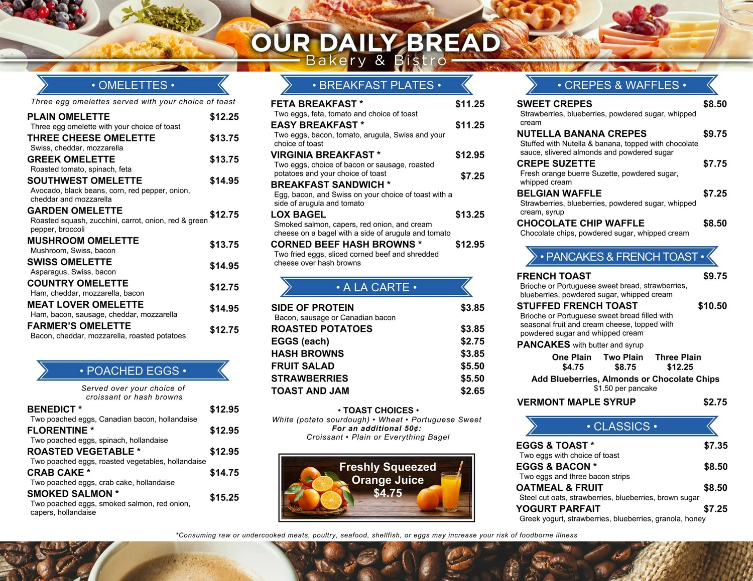 Breakfast — Our Daily Bread Bakery & Bistro