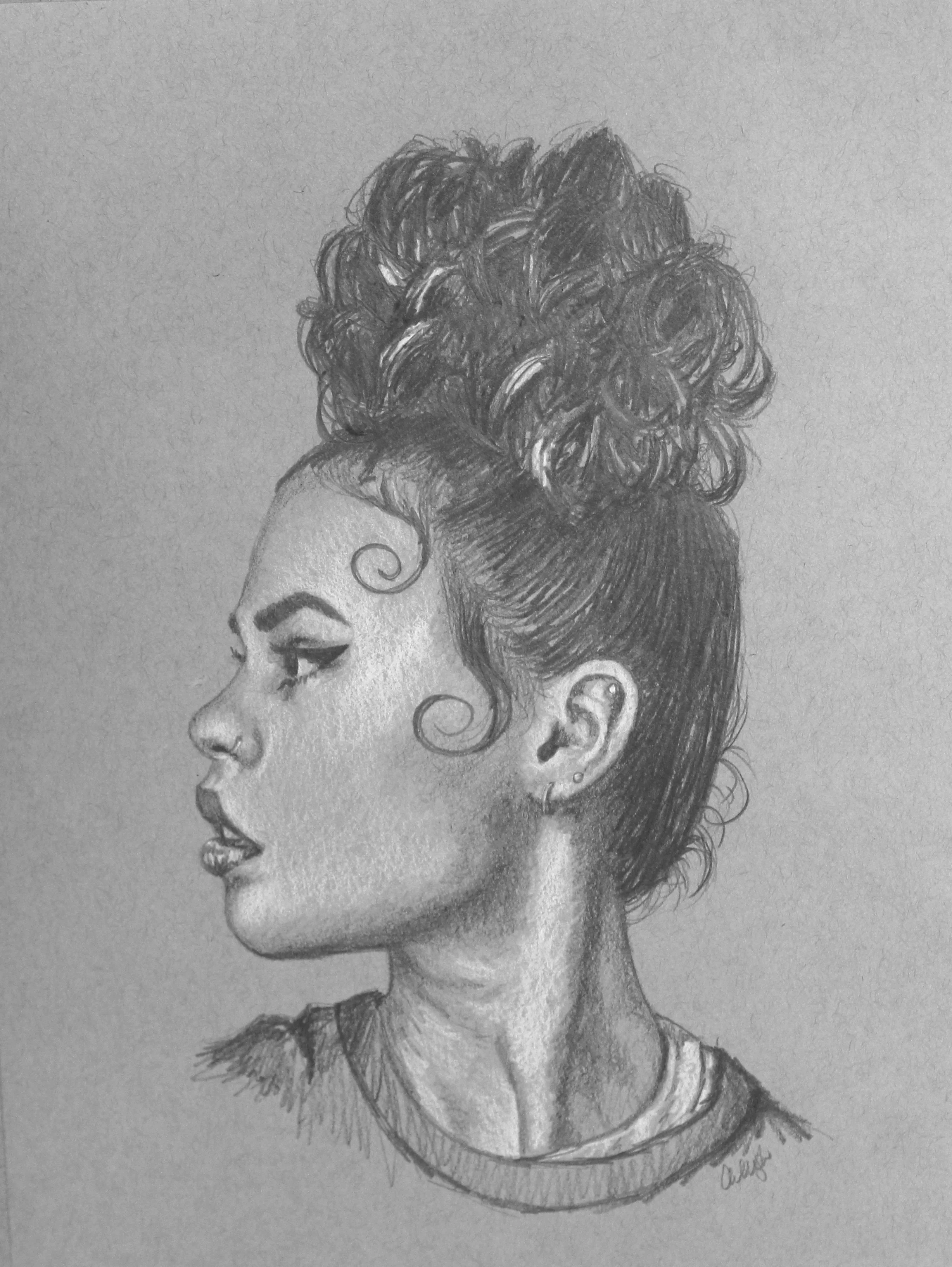 Yasmine Portrait Drawing — Caleigh Bird Art