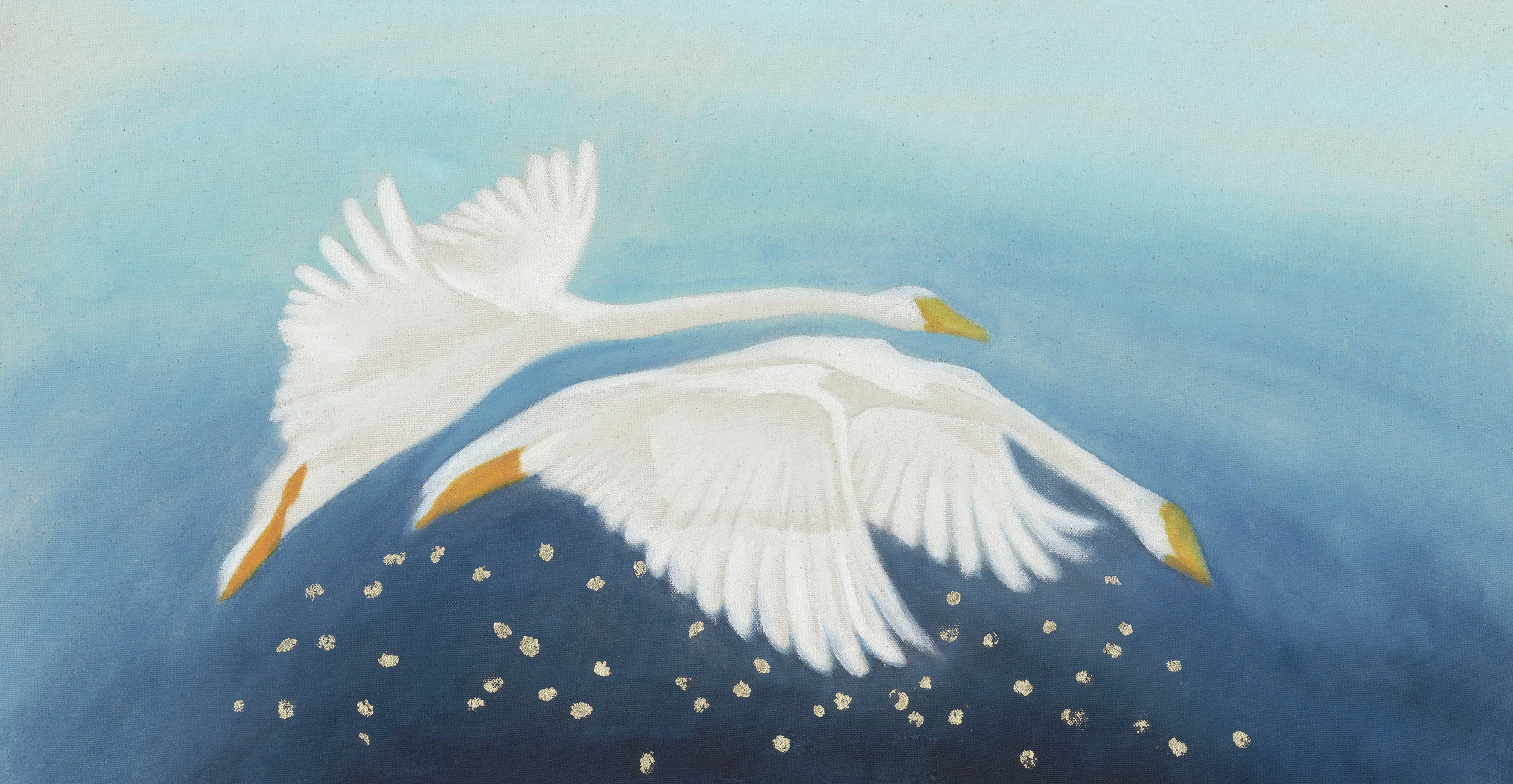 Flying Swan Painting
