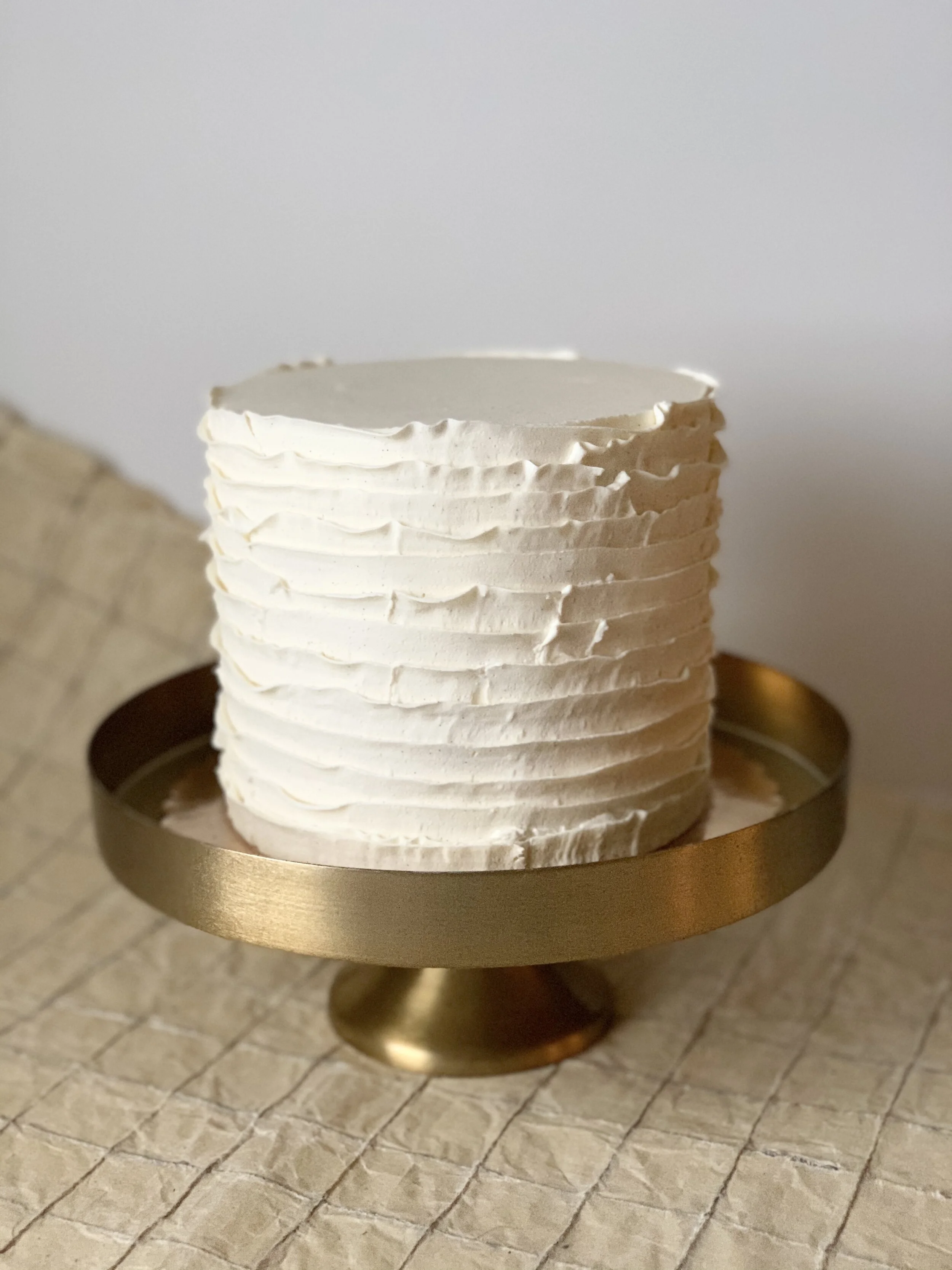 Gold Buttercream Cake With Ribbon