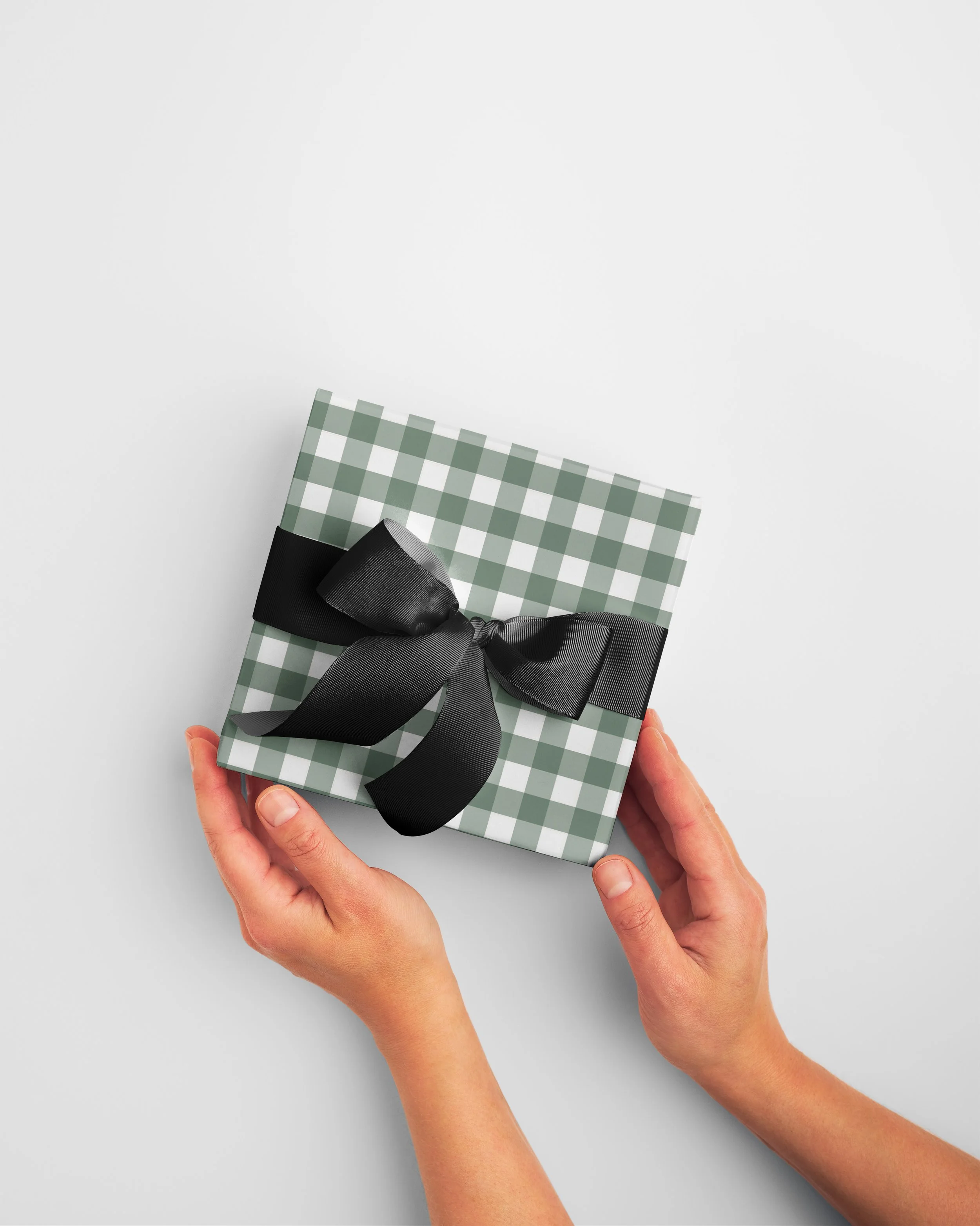 Green Gingham wrapping paper - green and white check gift wrap — Paper ...