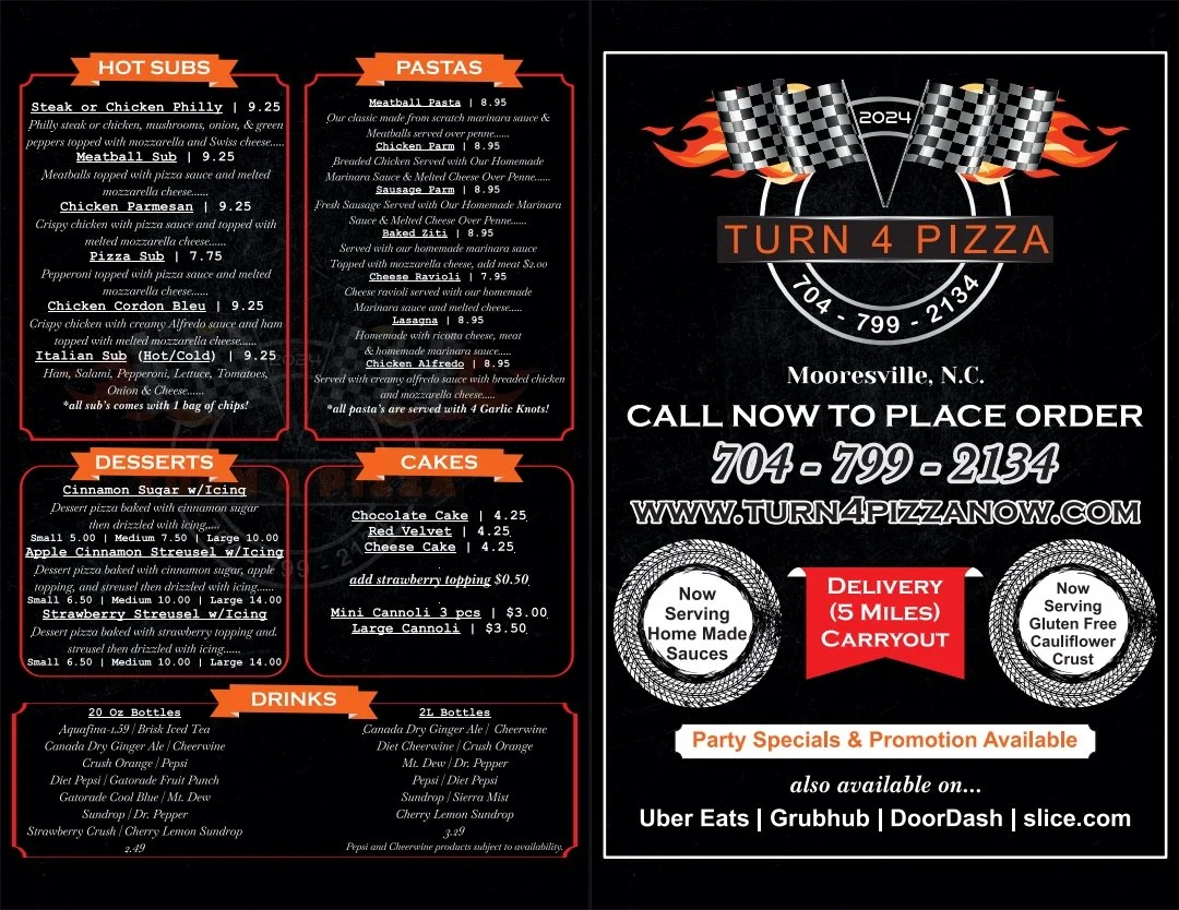 Menu — Turn 4 Pizza