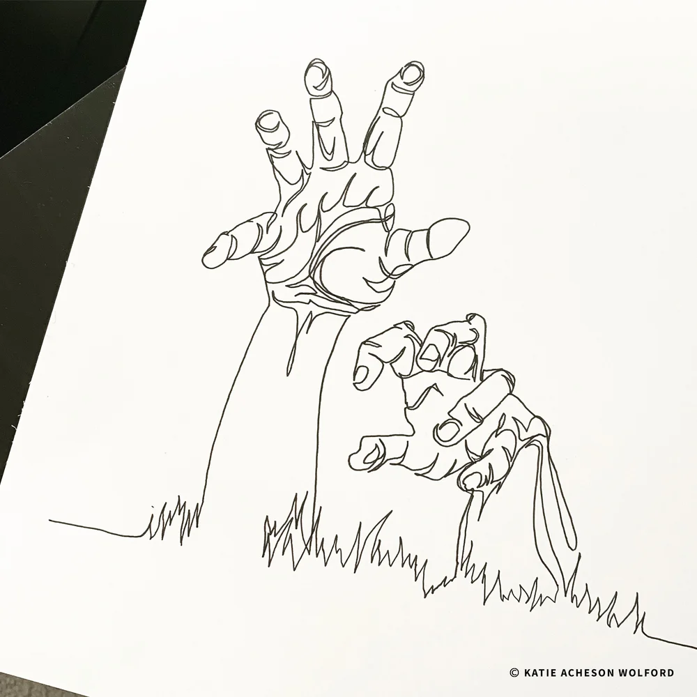 Zombie Hands Drawing