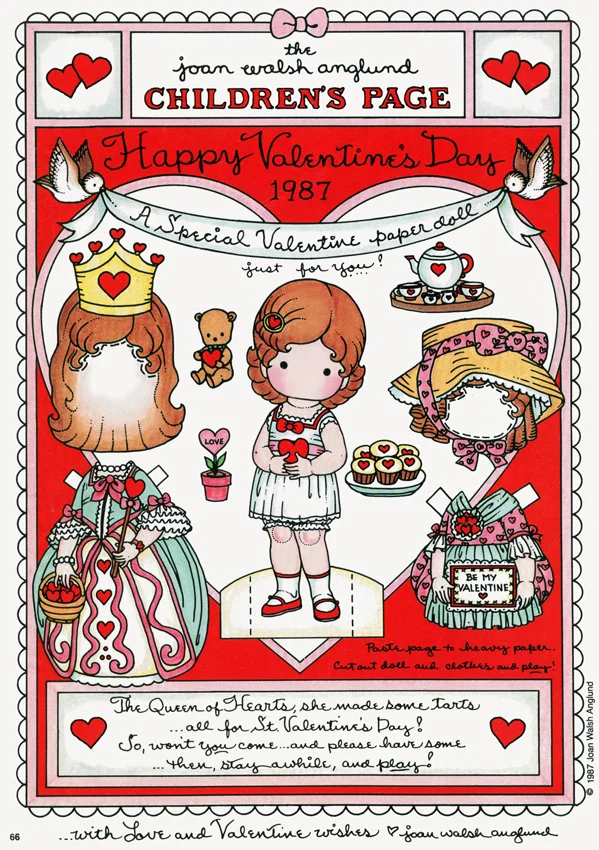 Cute and Free Printable Valentine's Day Paper Dolls