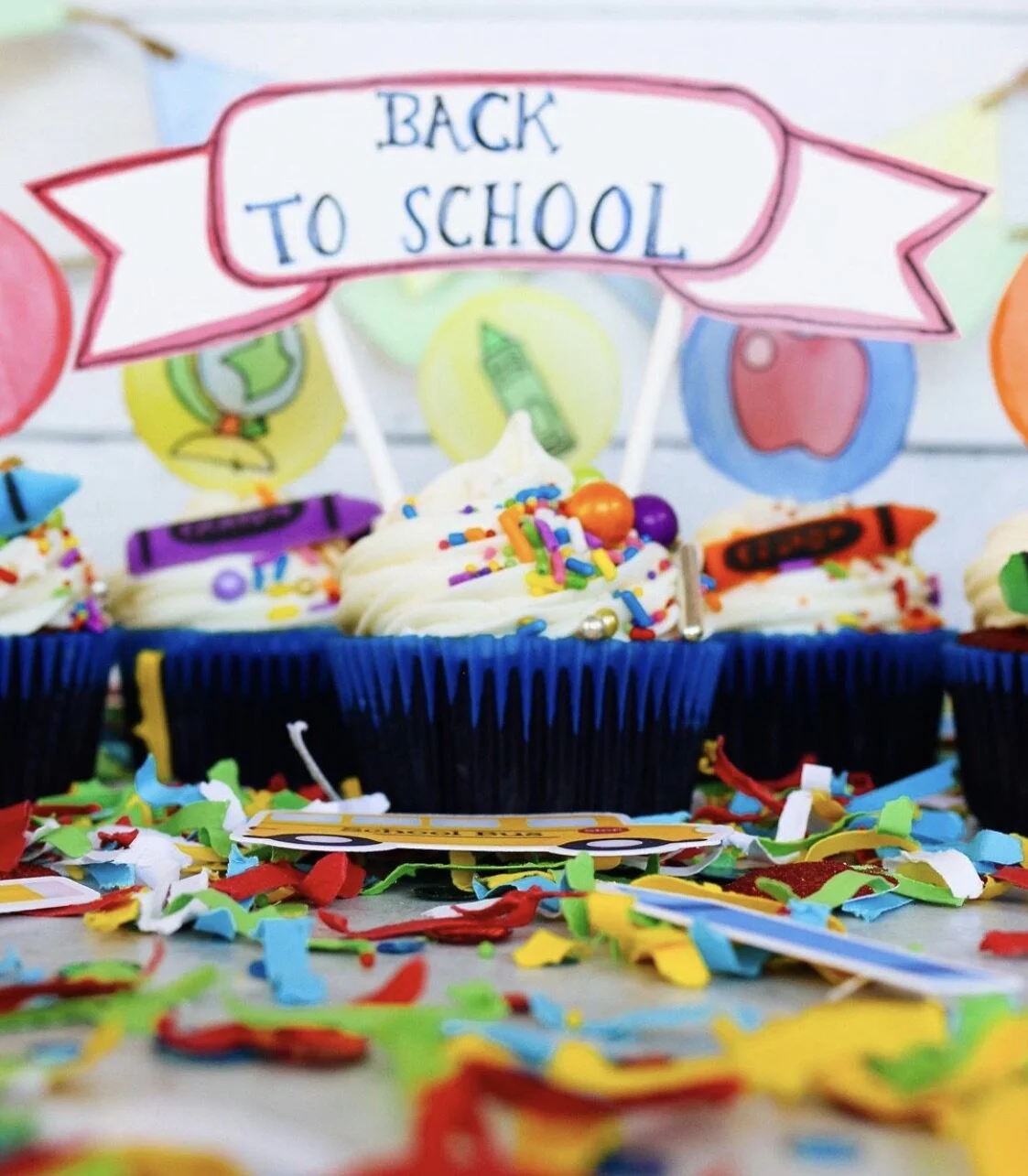 Celebrate Back to School with Sweet Red Velvet Cupcakes and Sprinkles
