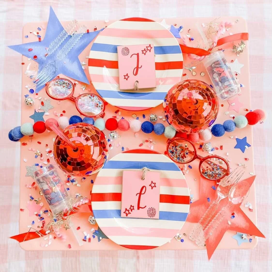 The Key Elements to a Patriotic Tablescape include Stars, Stripes ...