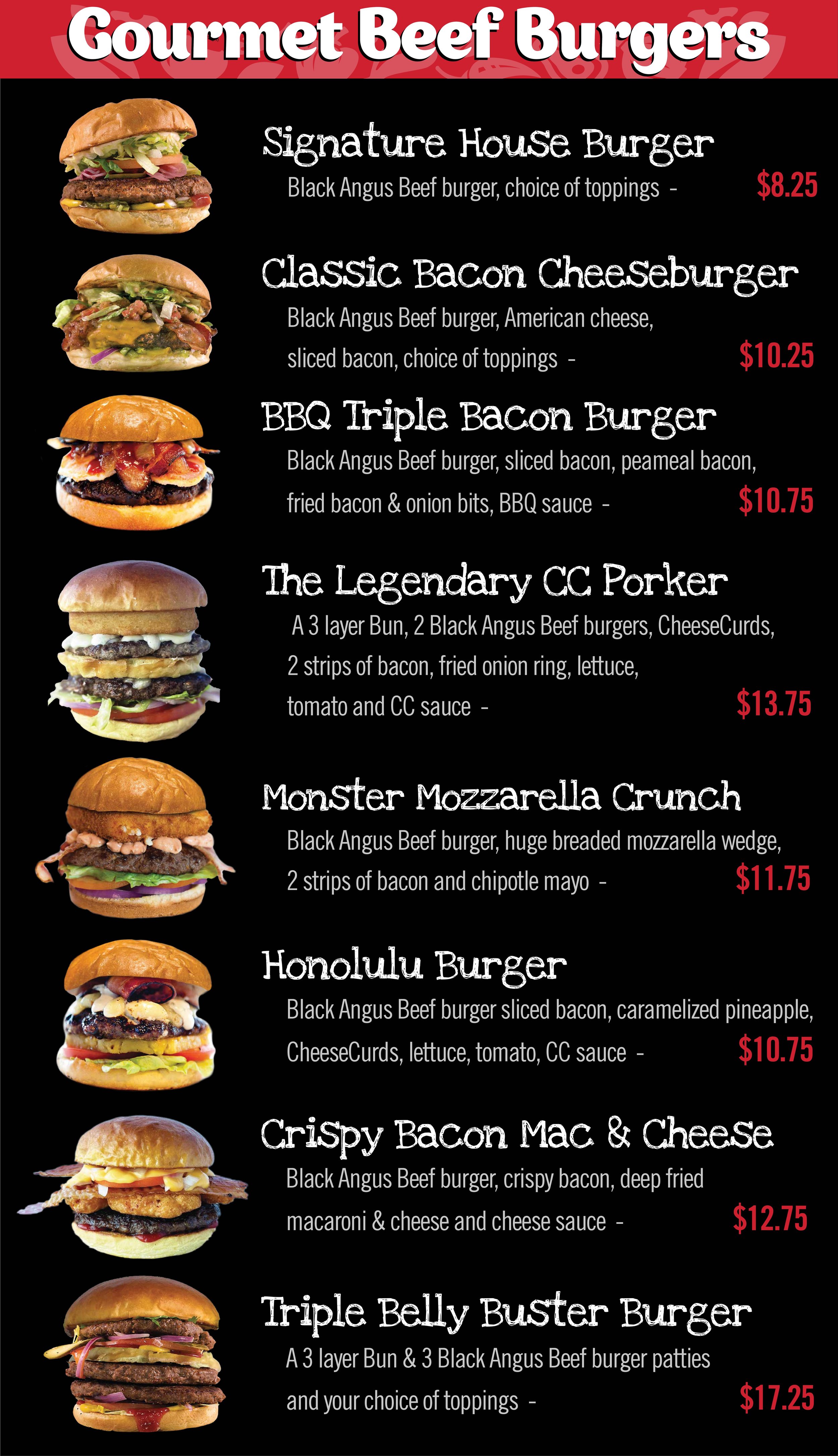 MENU — Cheese Curds Gourmet Burgers + Poutinerie — Cheese Curds Gourmet ...