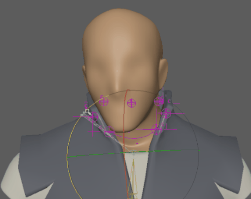 Collar rig with joints and cMuscleKeepOut nodes — Riham Toulan