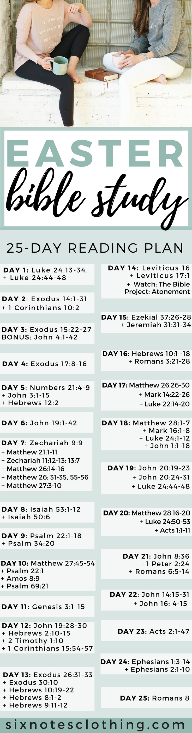 Easter Reading Plan - 25 Day Outline — six notes clothing