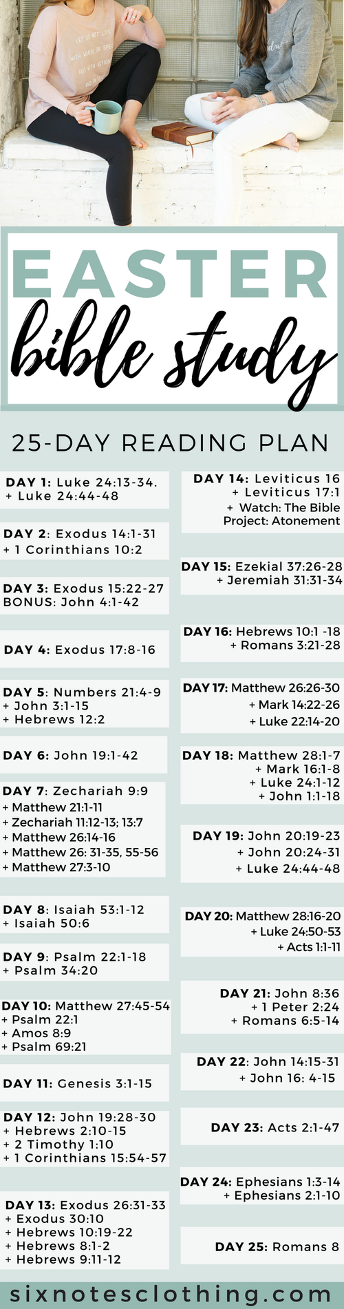 Easter Reading Plan - 25 Day Outline — six notes clothing