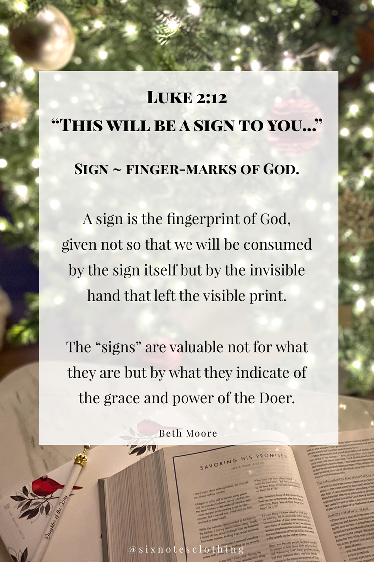 Luke 2 - A Sign To You — six notes clothing