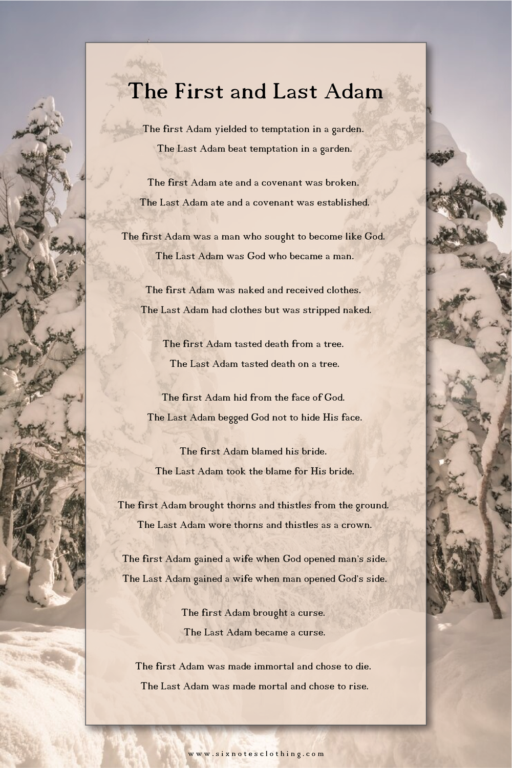 Christmas Devotion - The First and Last Adam - Life Giving Gift — six ...