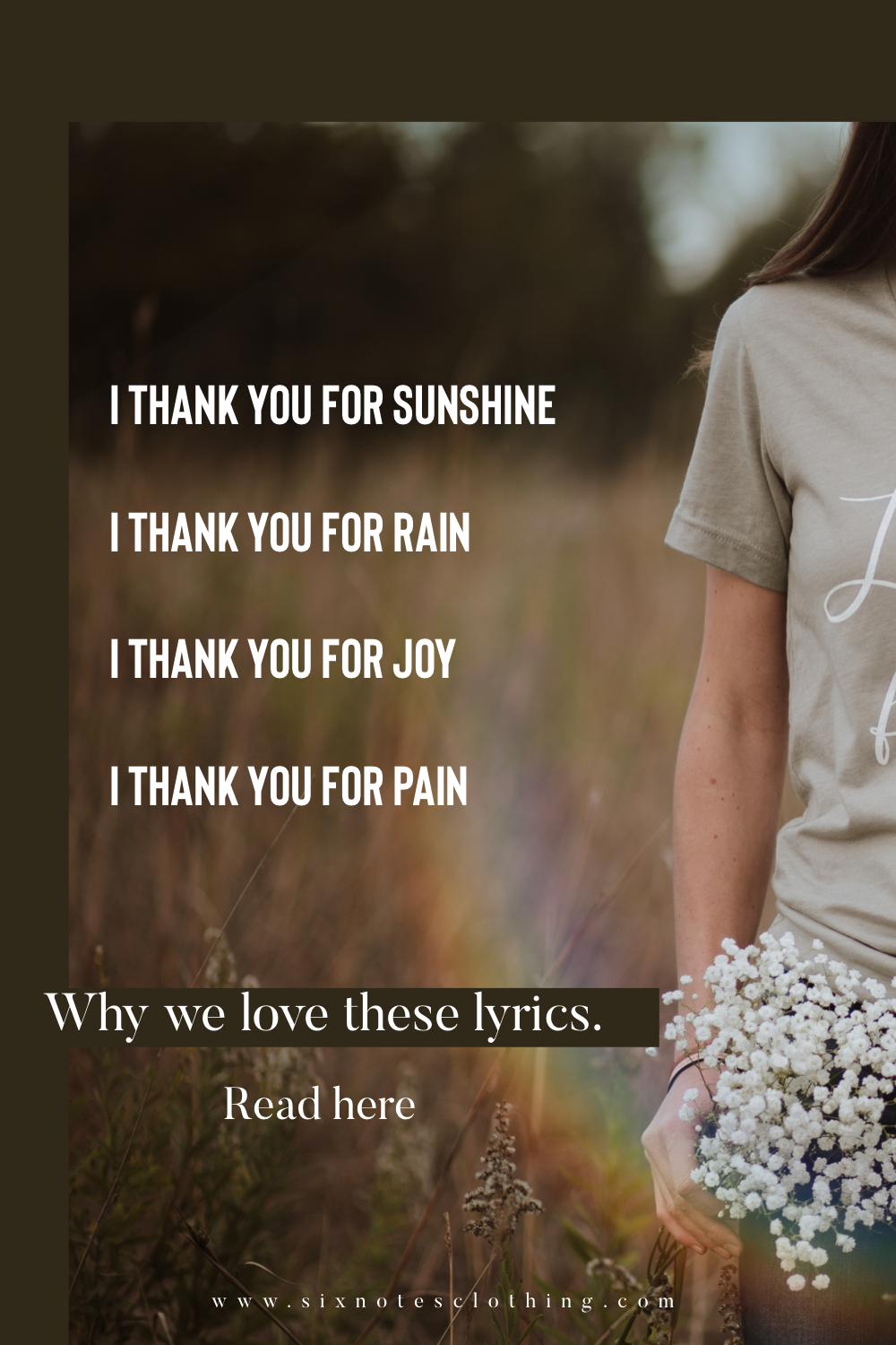 Lord I Thank You For Sunshin, I Thank you For Rain — six notes clothing ...