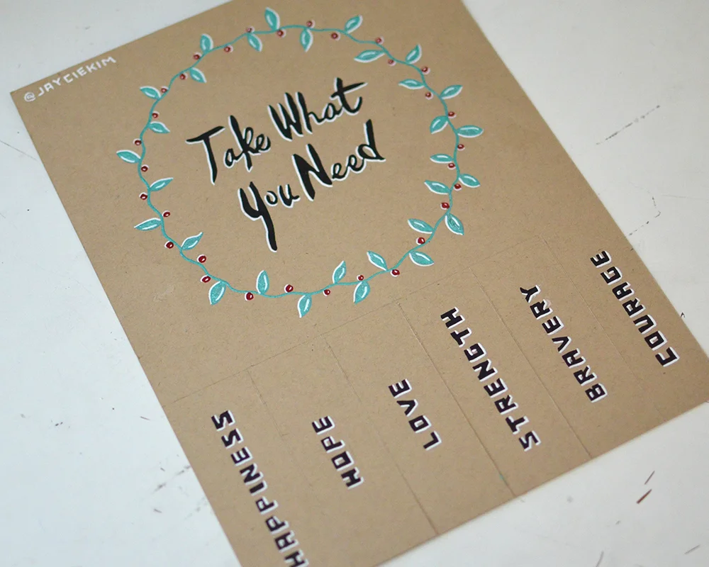 Take What You Need Flyer — Jaycie Kim Design