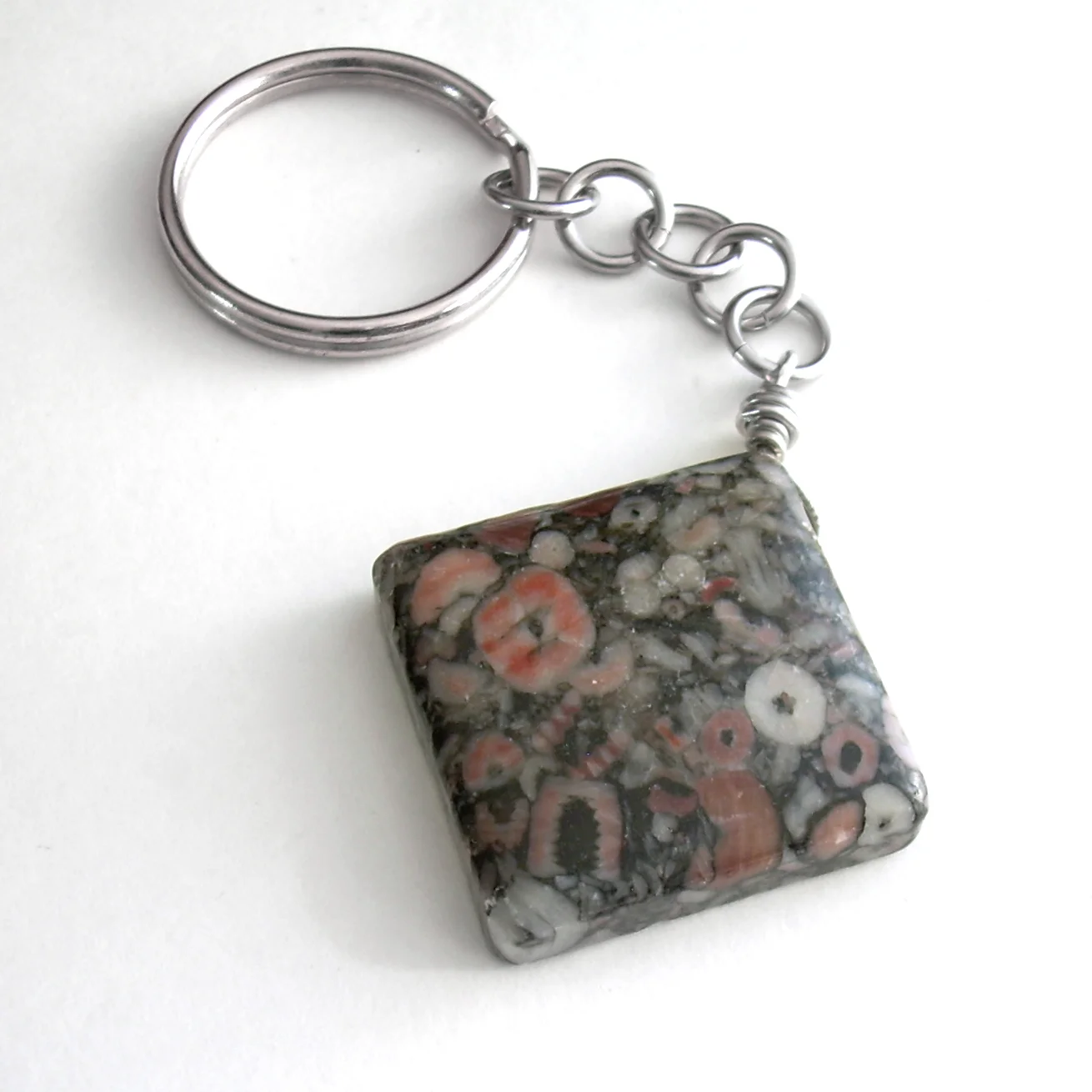 Genuine Fossil Key Chain, Crinoid Fossil Jasper — CindyLouWho2