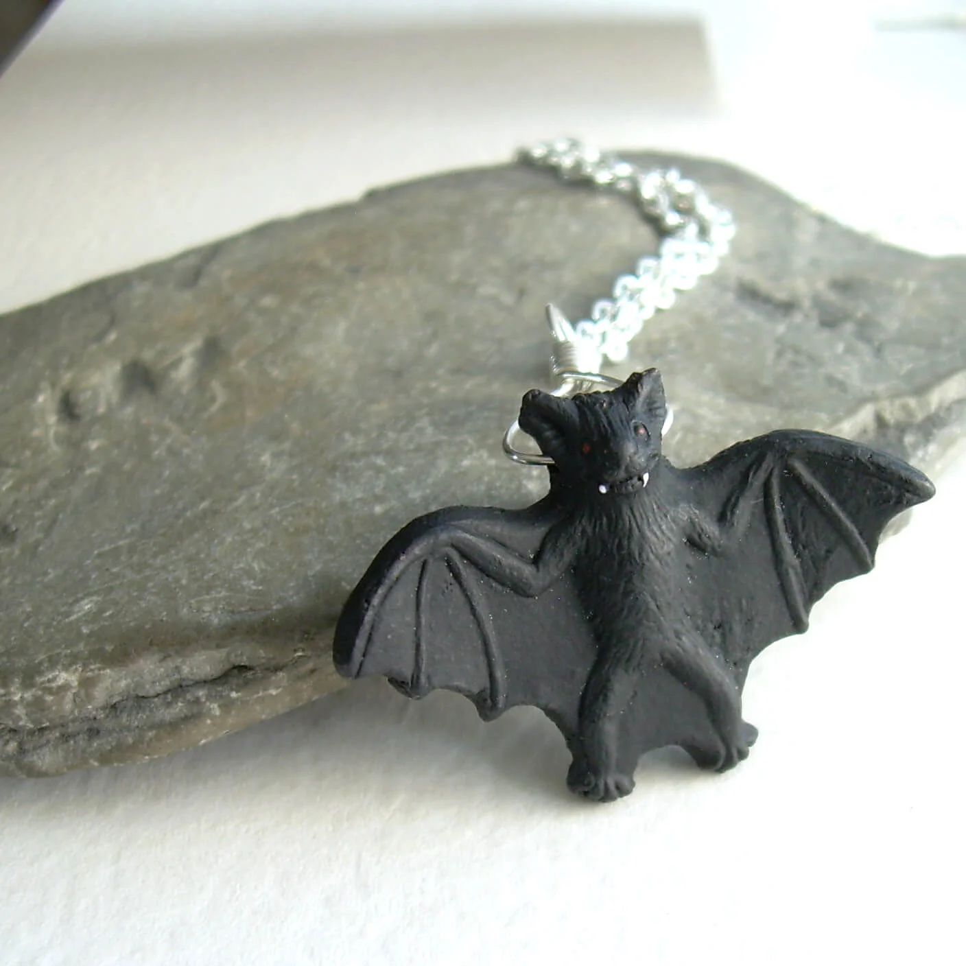 Black Bat Necklace, Halloween Jewellery — CindyLouWho2