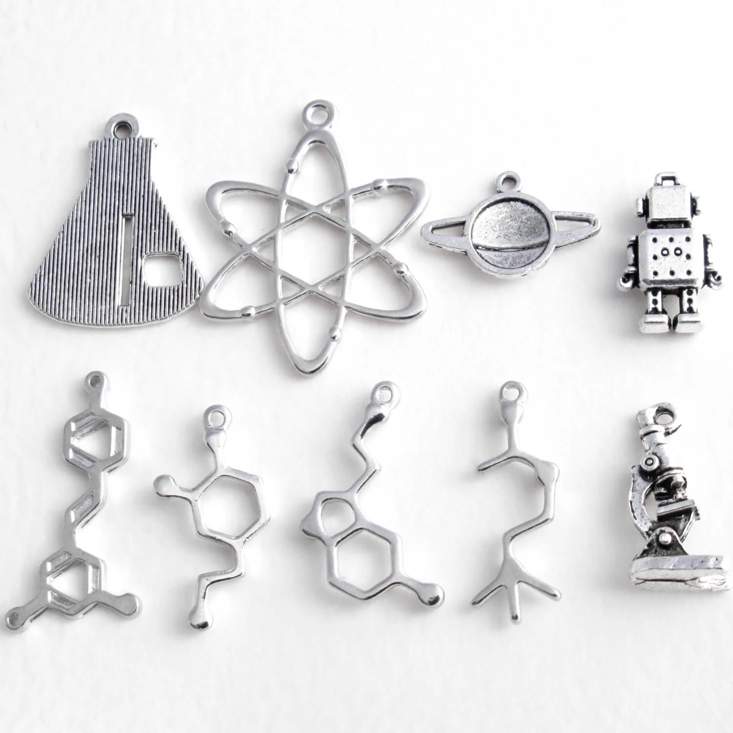 Science Themed Charms: Chemistry, Lab, Space Add Ons in Silver ...