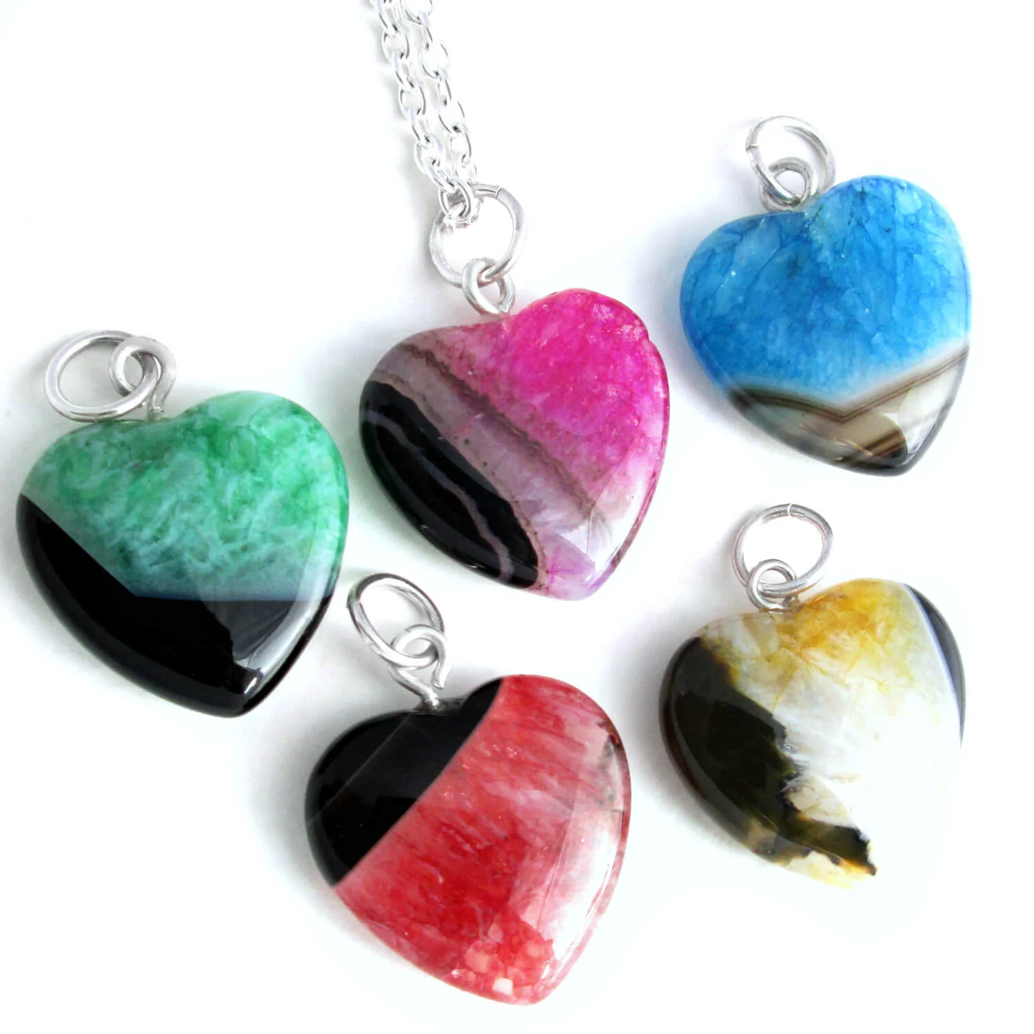 Agate Stone Jewelry, Colorful Semi-Precious Gemstone Pendants ...