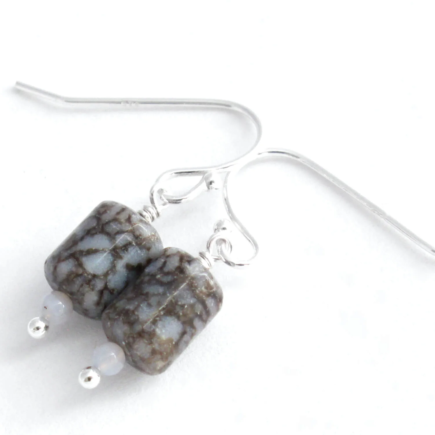 Blue Dinosaur Bone Earrings, Cool Fossil Jewelry — CindyLouWho2