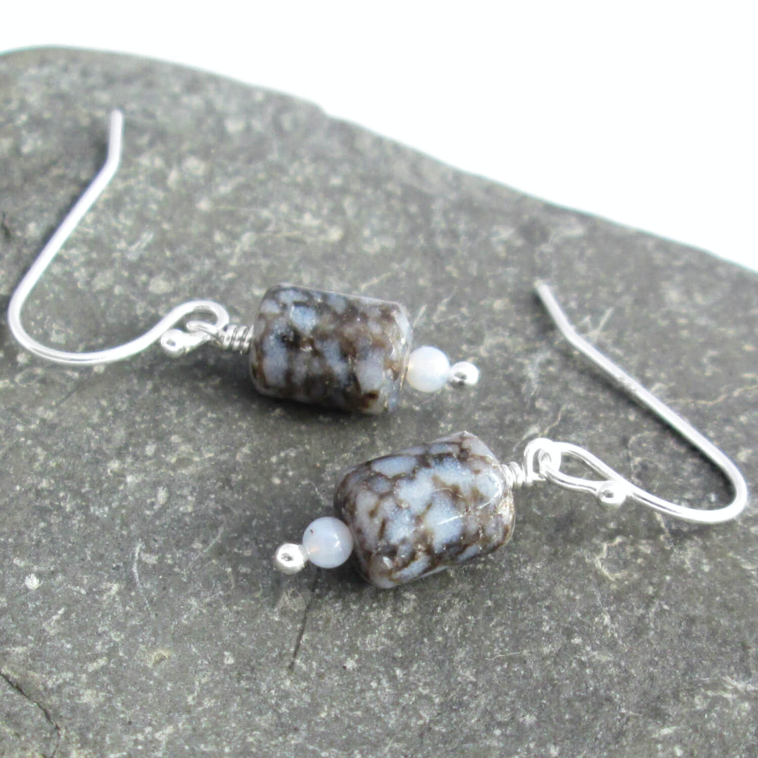 Blue Dinosaur Bone Earrings, Cool Fossil Jewelry — CindyLouWho2