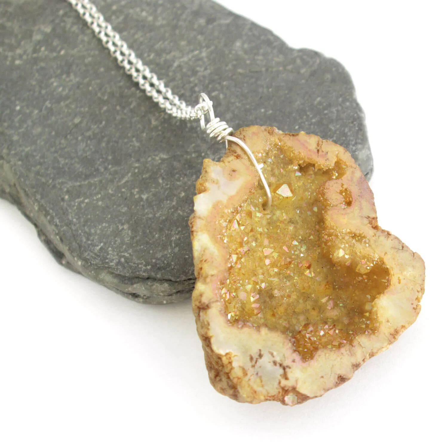 Druzy Quartz Jewelry, Geode Necklaces — CindyLouWho2