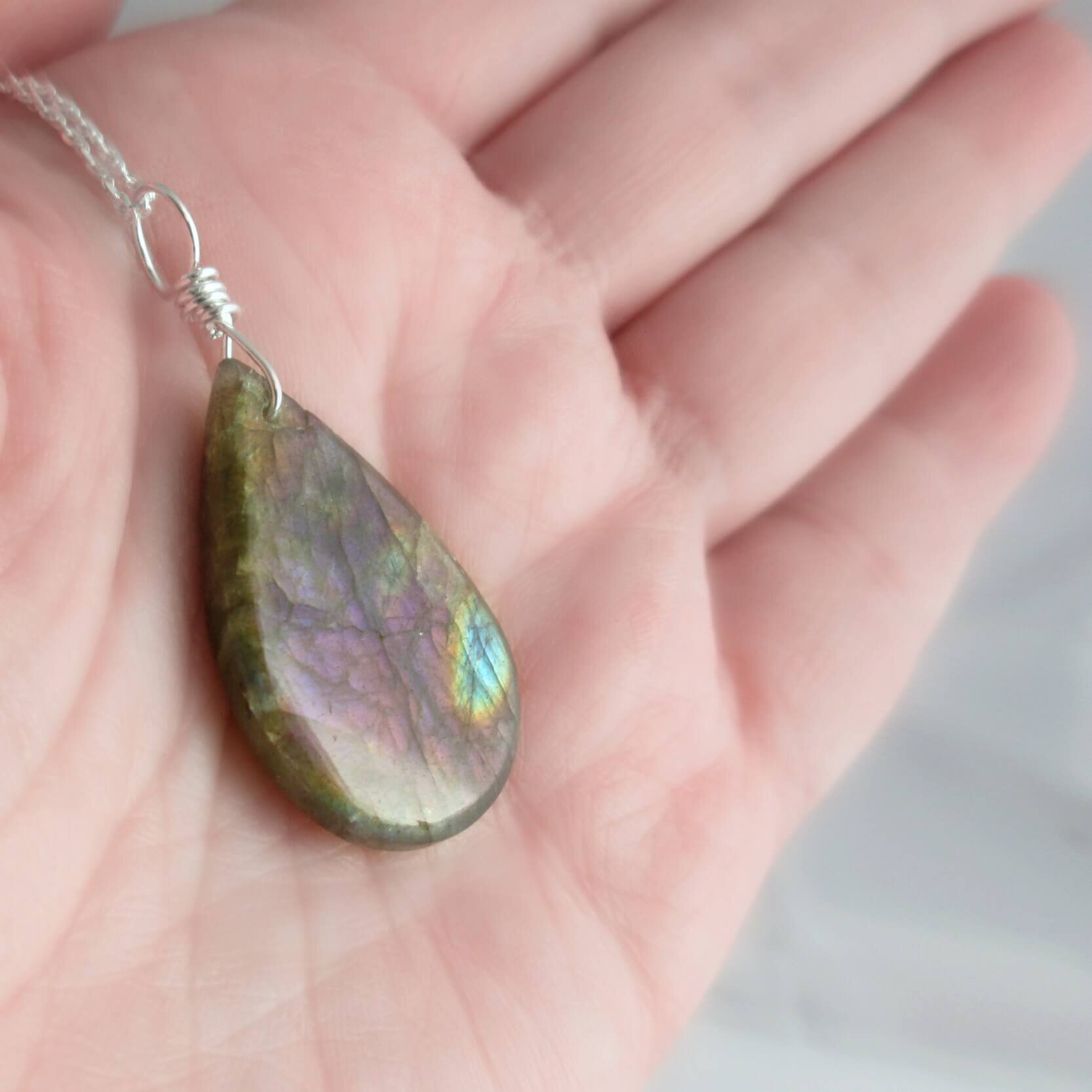 Natural Labradorite Jewelry, Rock Necklaces with Flash — CindyLouWho2