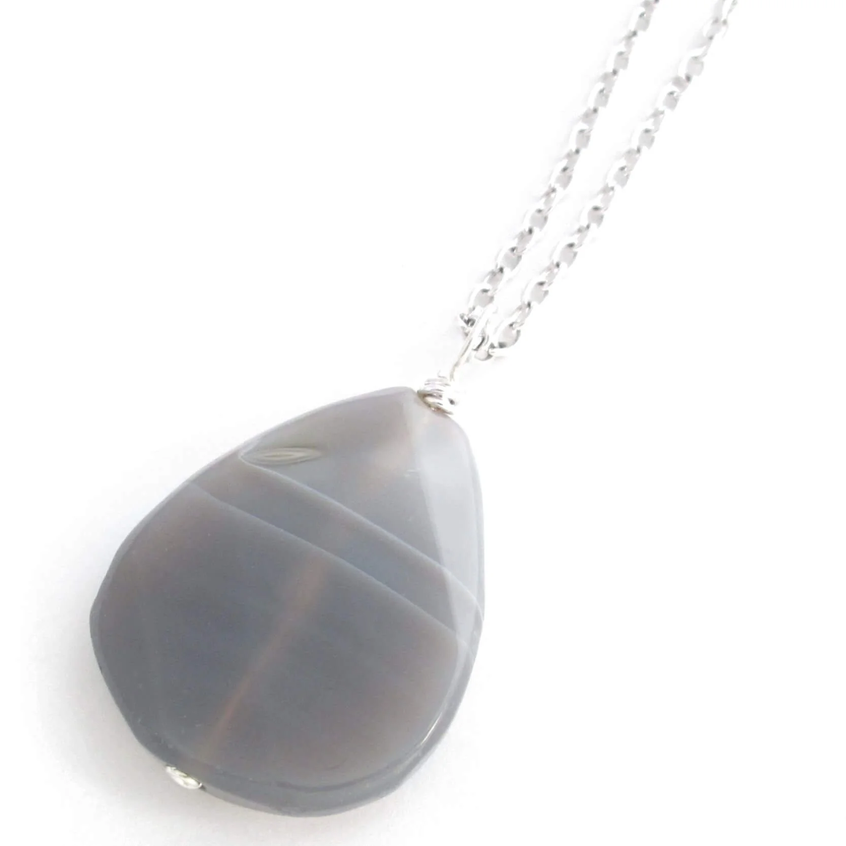 Botswana Agate Necklace, Natural Stone Pendant — CindyLouWho2