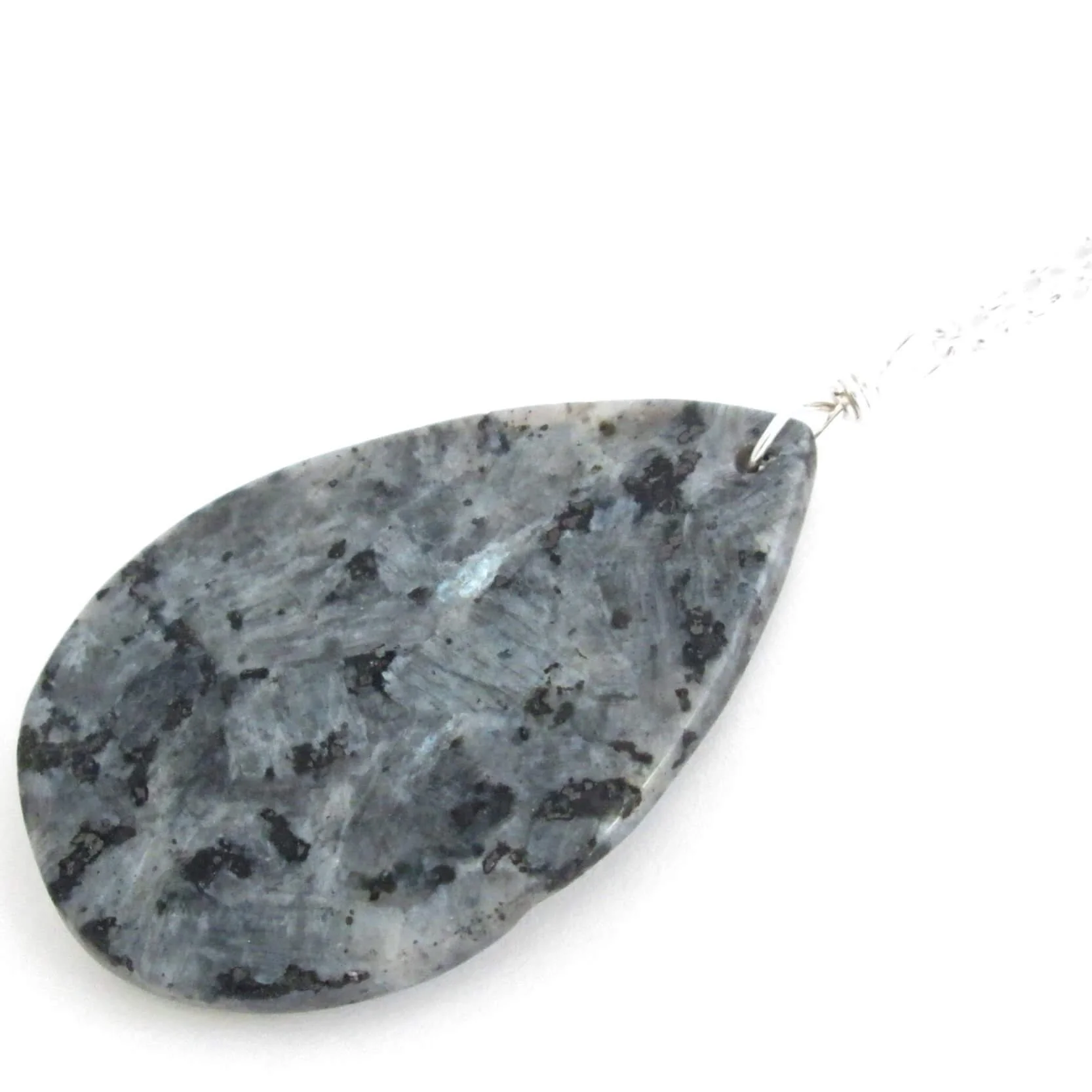 Real Larvikite Jewelry, Black Labradorite Pendant Necklace — CindyLouWho2