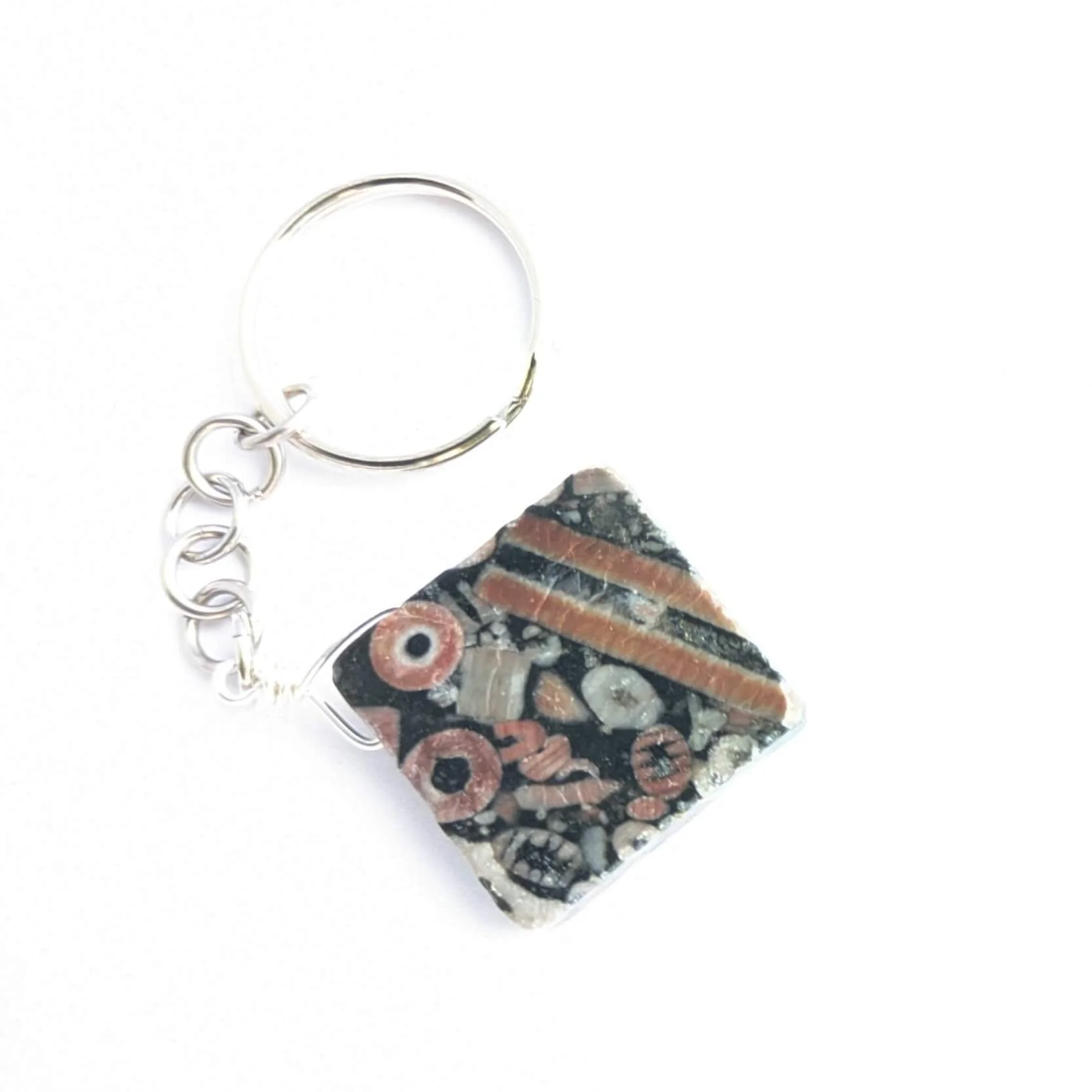 Genuine Fossil Key Chain, Crinoid Fossil Jasper — CindyLouWho2