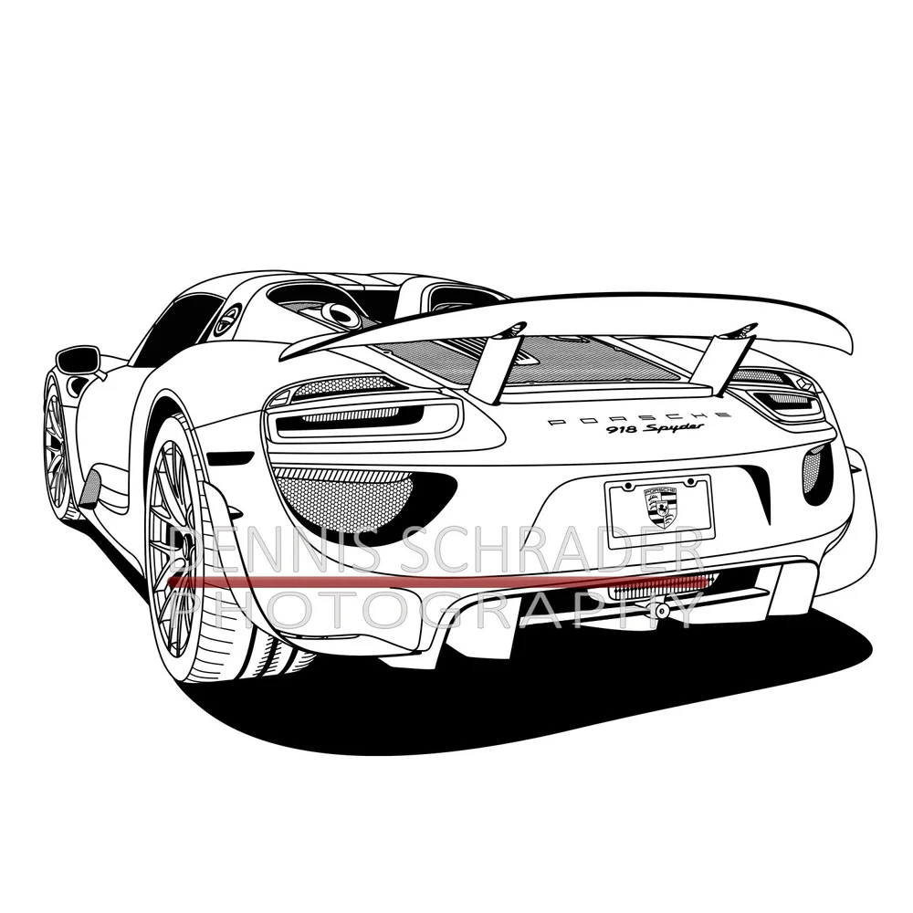Porsche Line Art