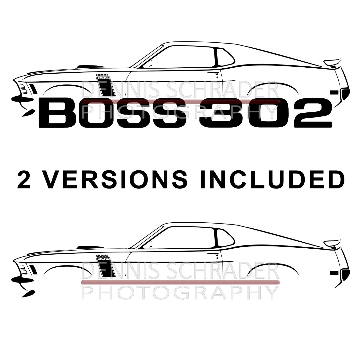 Ford Mustang Boss 302 Graphic Art Stencil Digital Download — Dennis ...