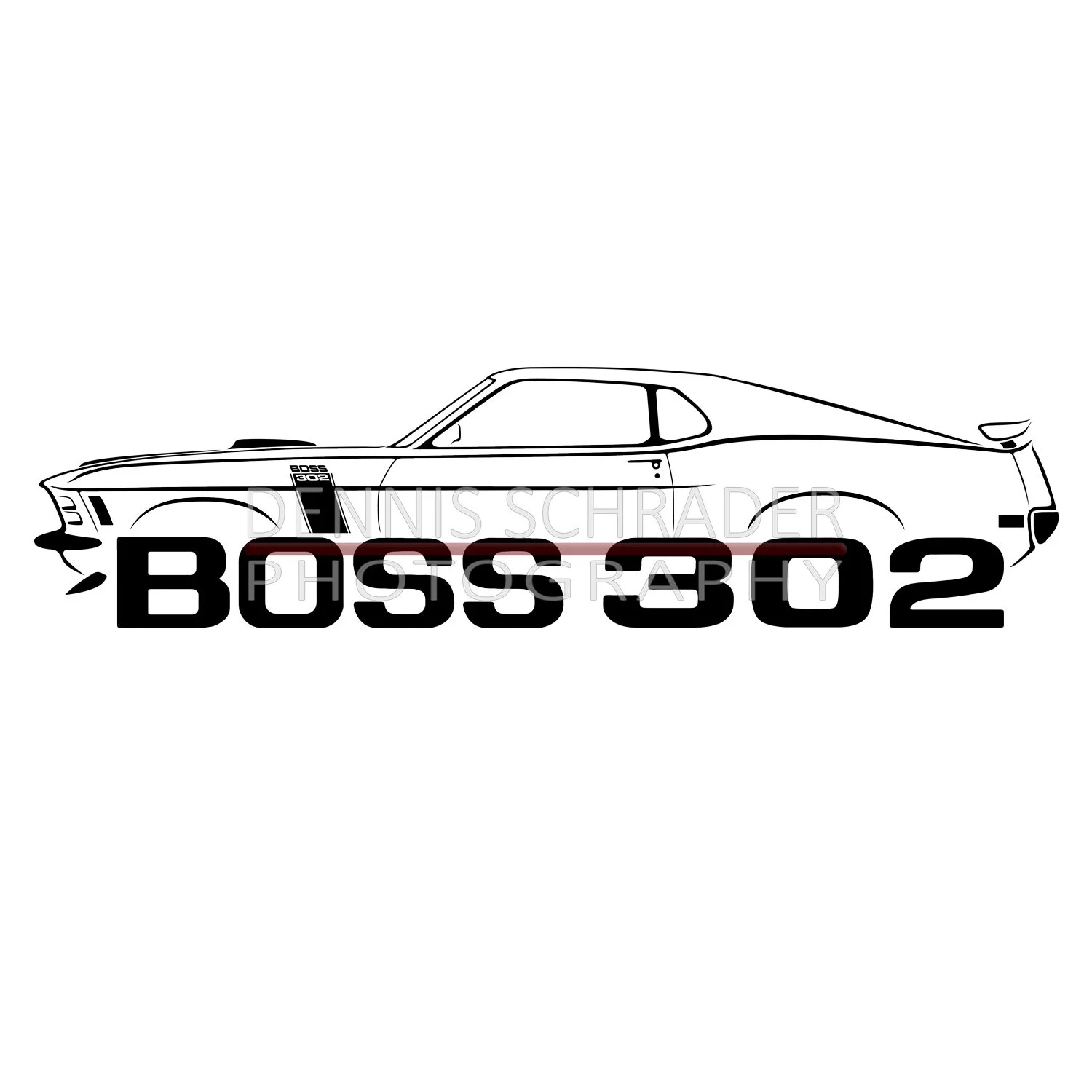 Ford Mustang Boss 302 Graphic Art Stencil Digital Download — Dennis ...