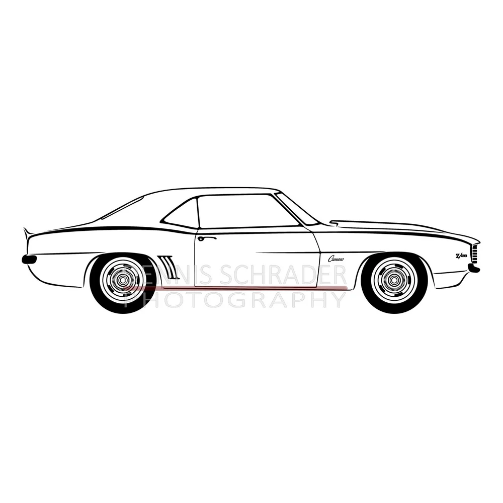 Silhouette De Camaro 69 34 1969 Chevrolet Camaro Stock Vectors And