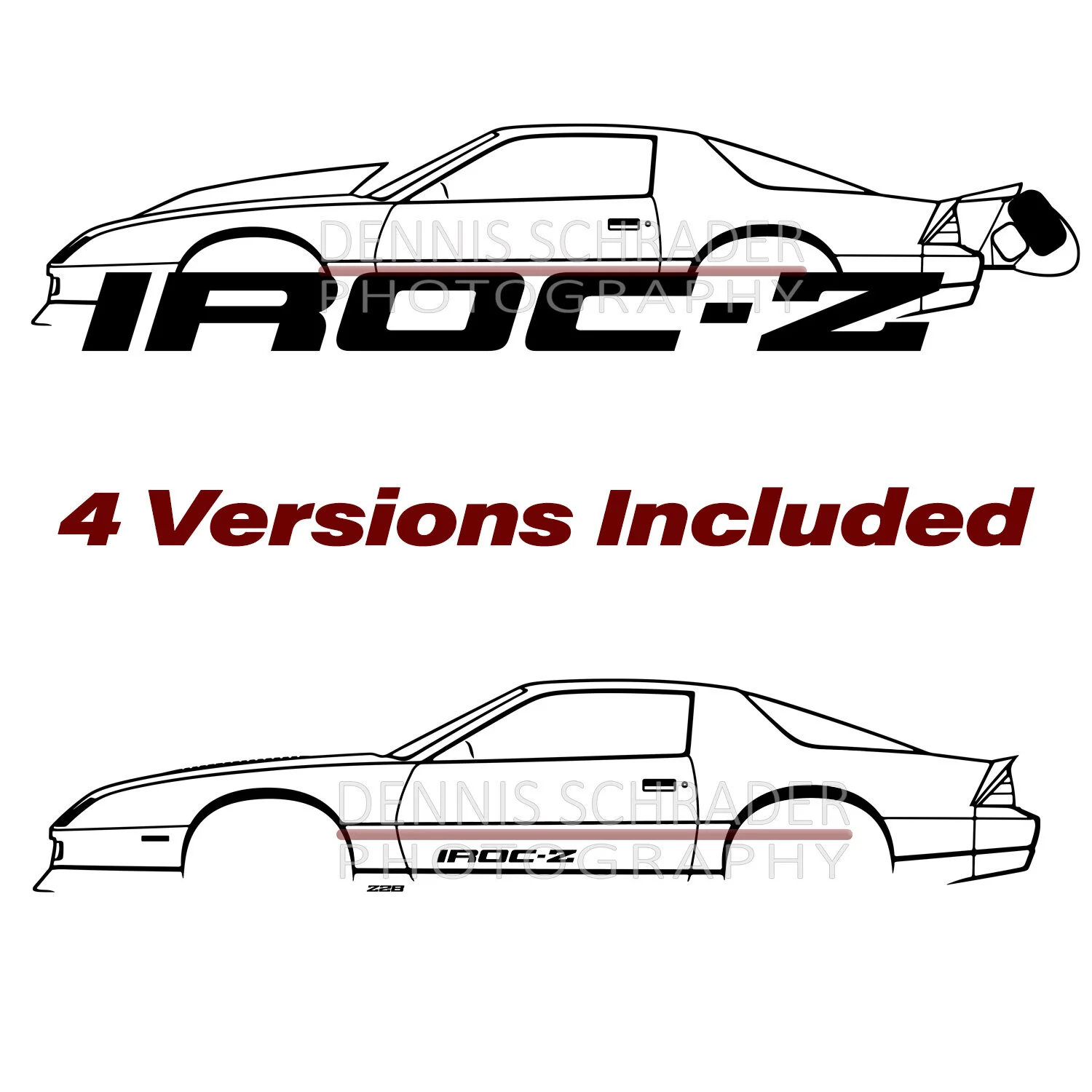 IROC Camaro Drag Car Graphic Art Stencil Digital Download — Dennis ...