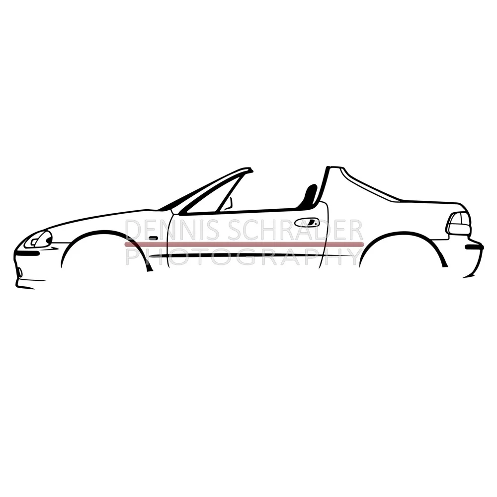 Honda Del Sol Drawing Del Sol Sports Car" Sticker For Sale By Trbazaar