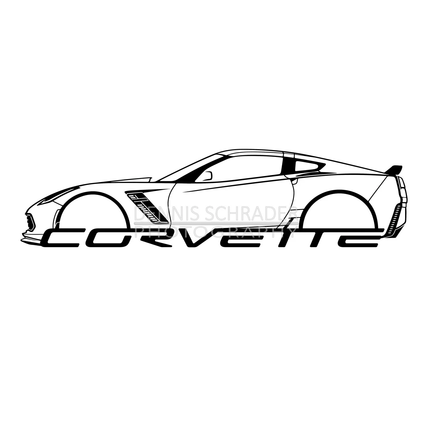 C7 Corvette Grand Sport Detailed Graphic Art Stencil Digital Download ...