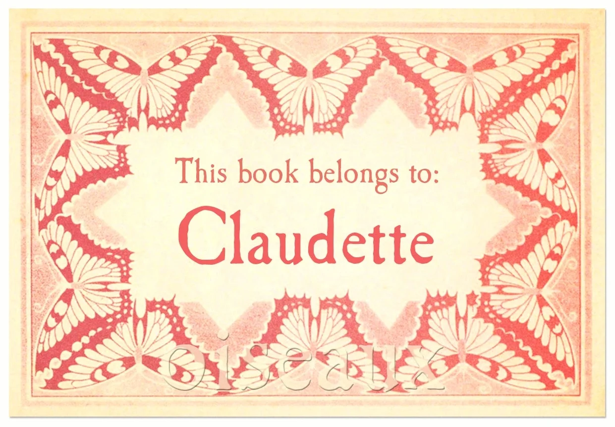 Personalized Vintage Bird + Butterfly Bookplates — Oiseaux Vintage Paperie