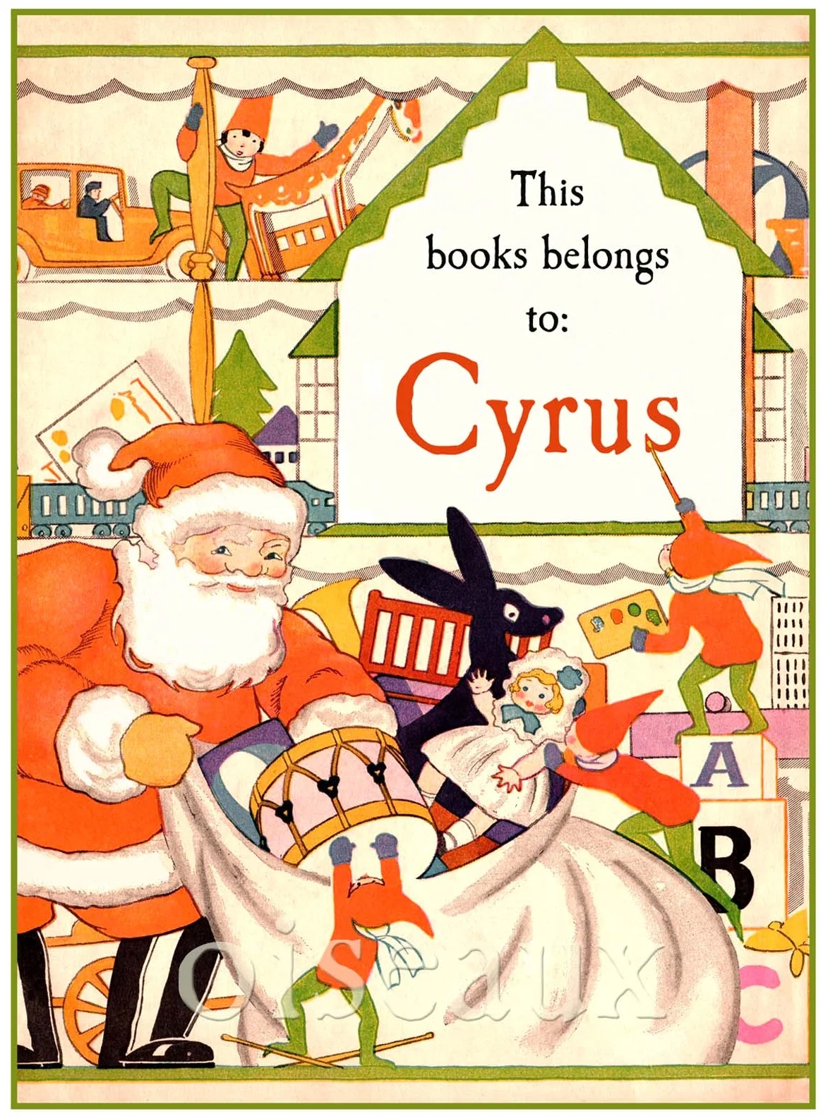 Personalized Vintage Holiday Bookplates — Oiseaux Vintage Paperie