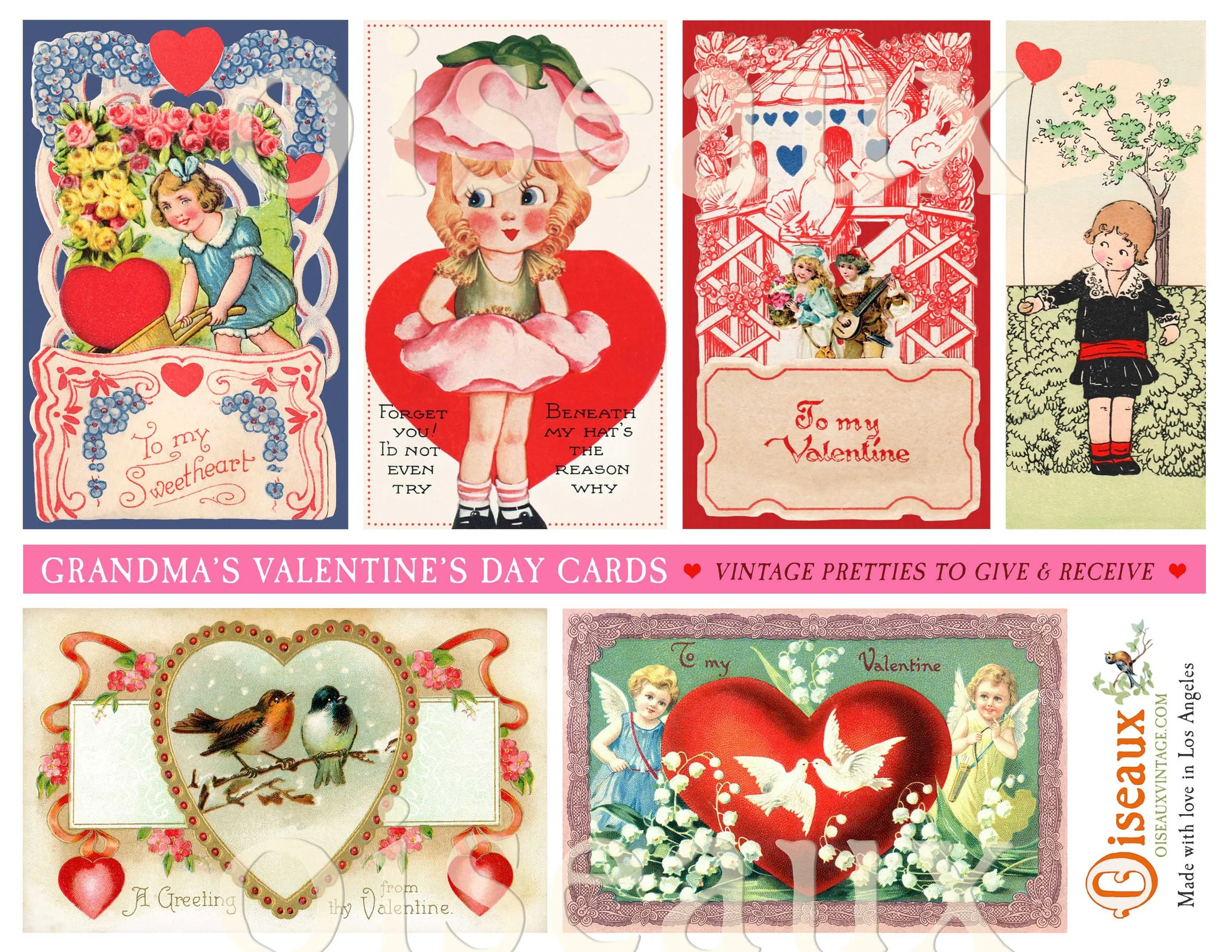 Grandma's Valentine's Day Cards - Digital Download to Print at Home ...