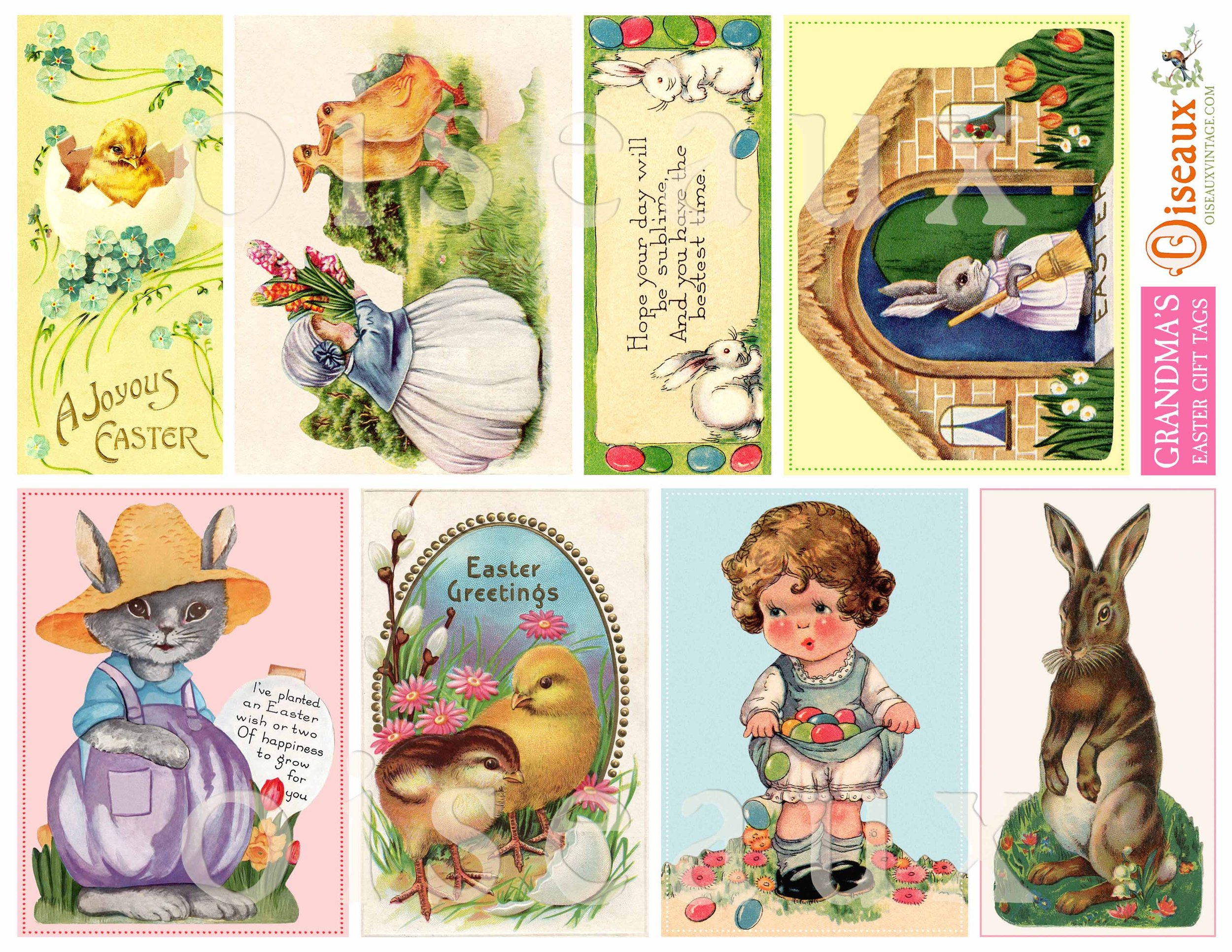 Grandma's Easter Gift Tag Set - Print Your Own Vintage Loveliness ...