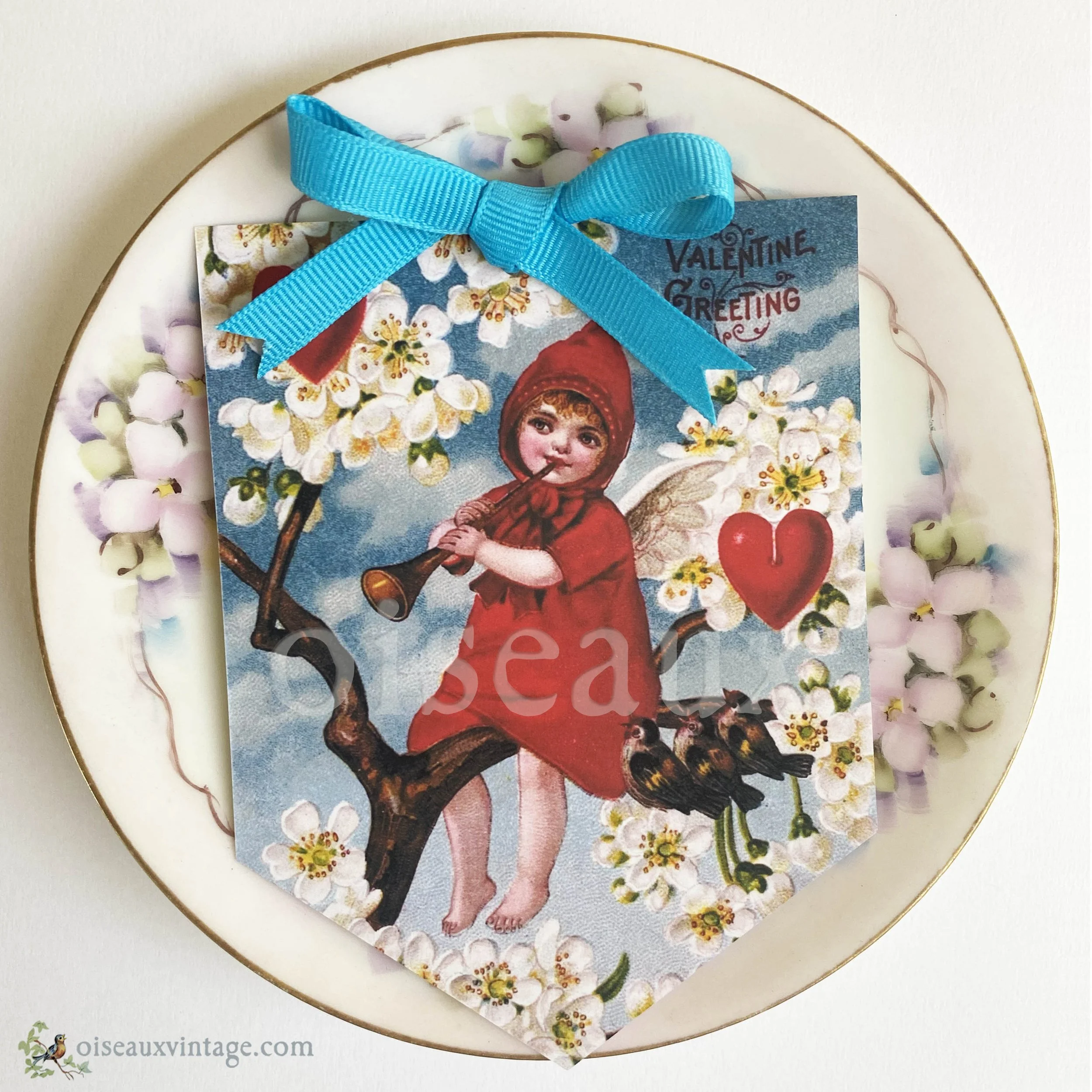 Vintage Valentine Banner -Birds & Cherubs - Printable DIY Party Decor ...